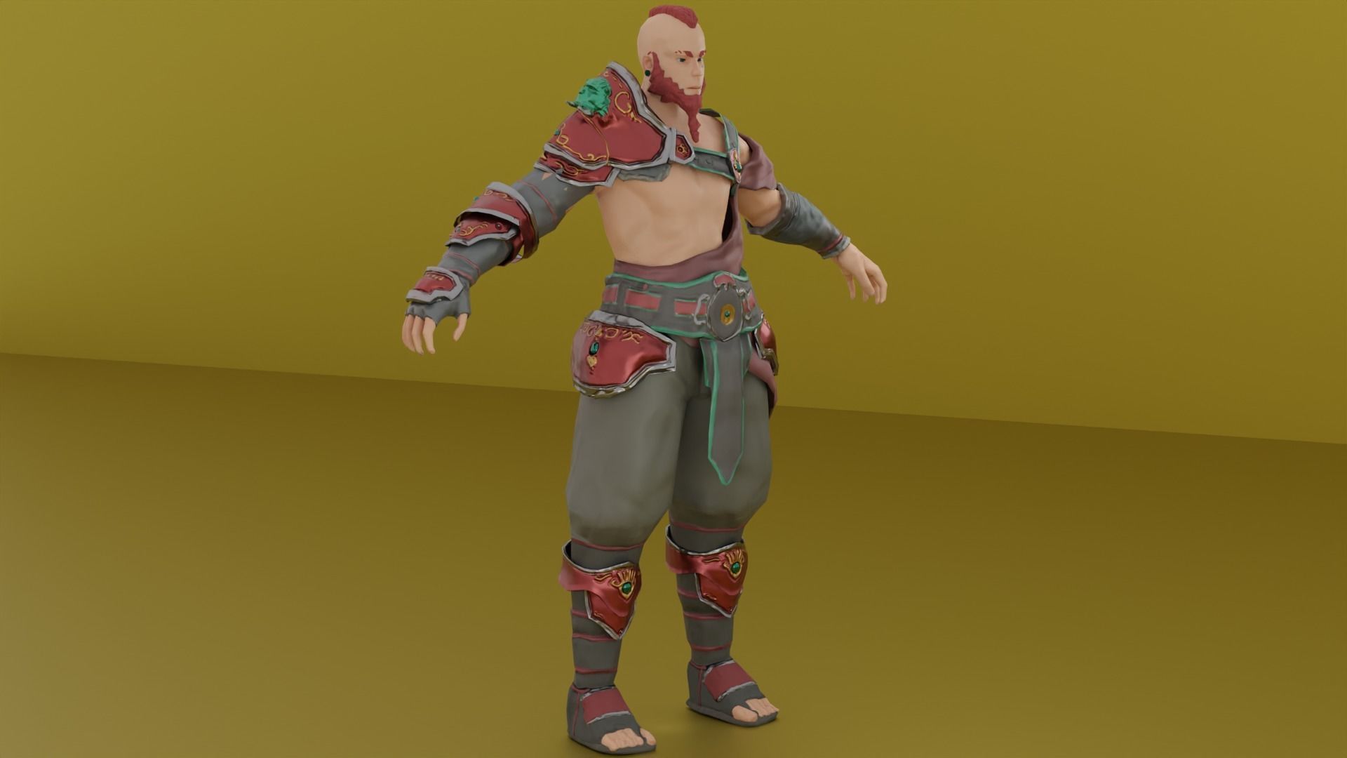 3D model Warrior Character Model- Ulan Low-poly 3D model VR / AR / low ...