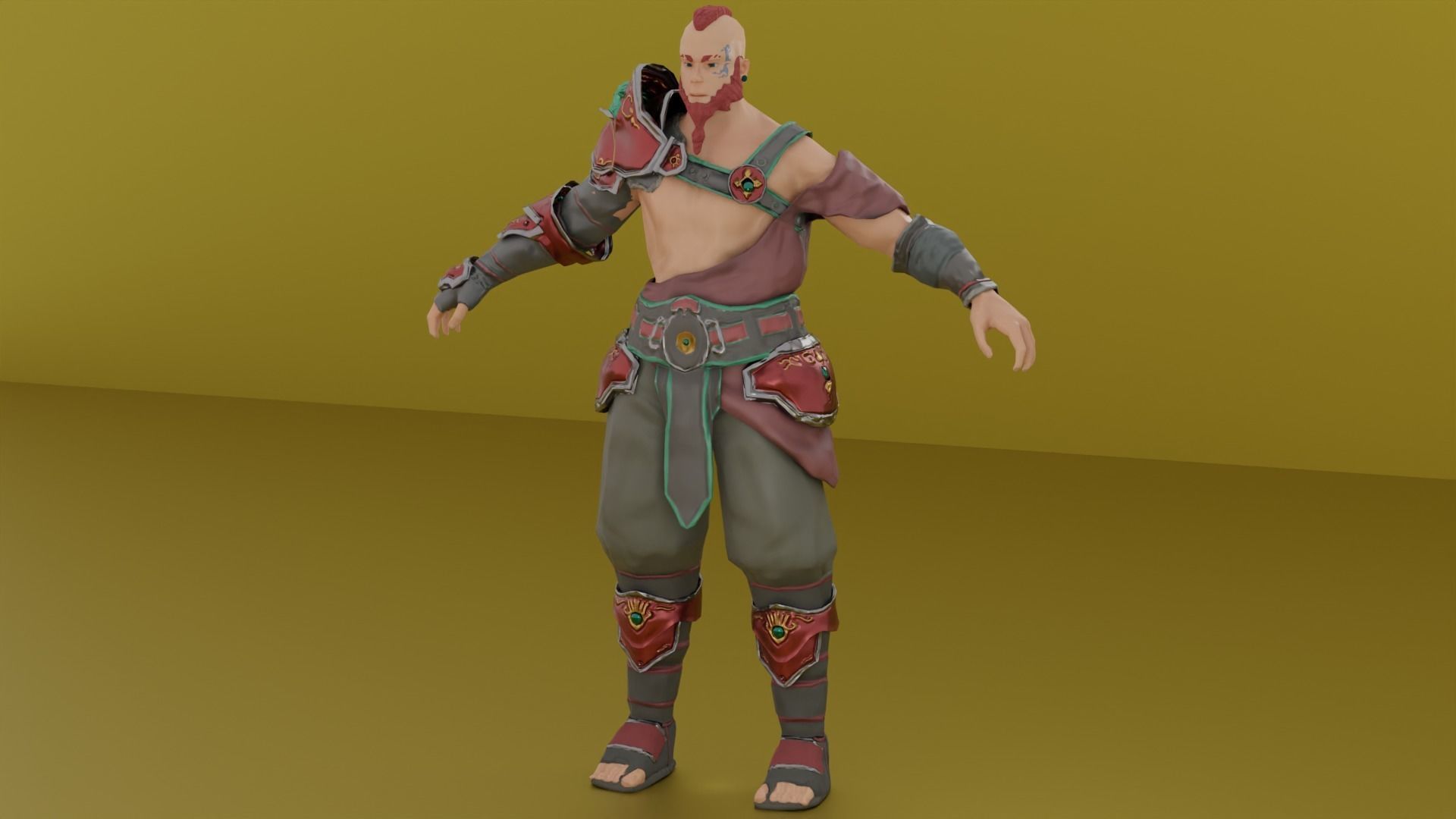 3D model Warrior Character Model- Ulan Low-poly 3D model VR / AR / low ...