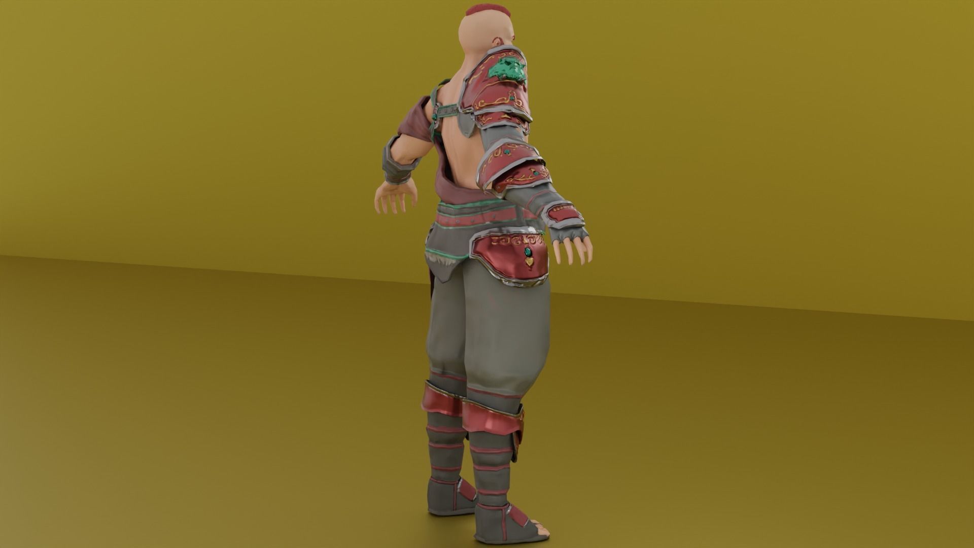 3D model Warrior Character Model- Ulan Low-poly 3D model VR / AR / low ...