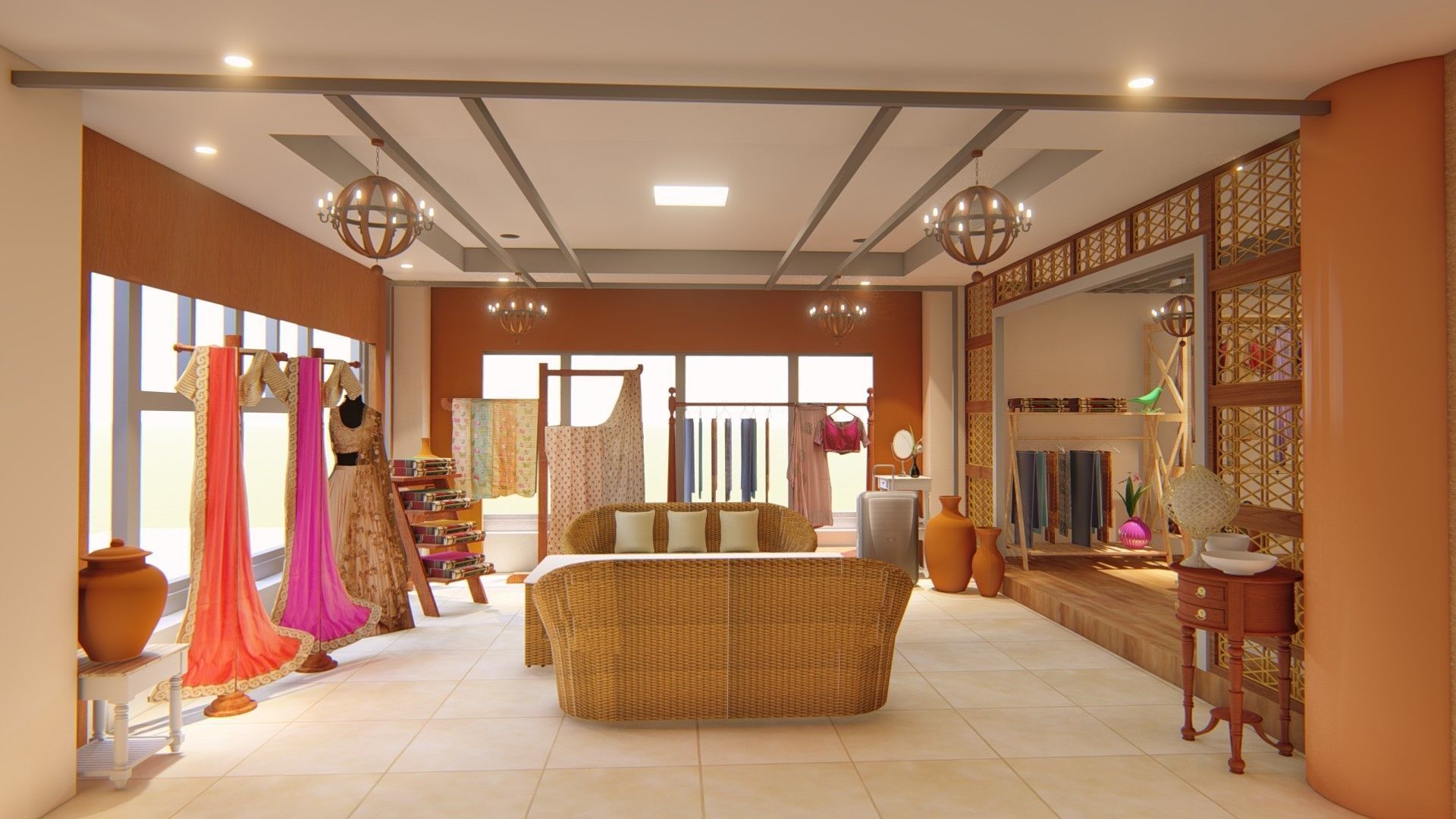 Saree Showroom free 3D model | CGTrader