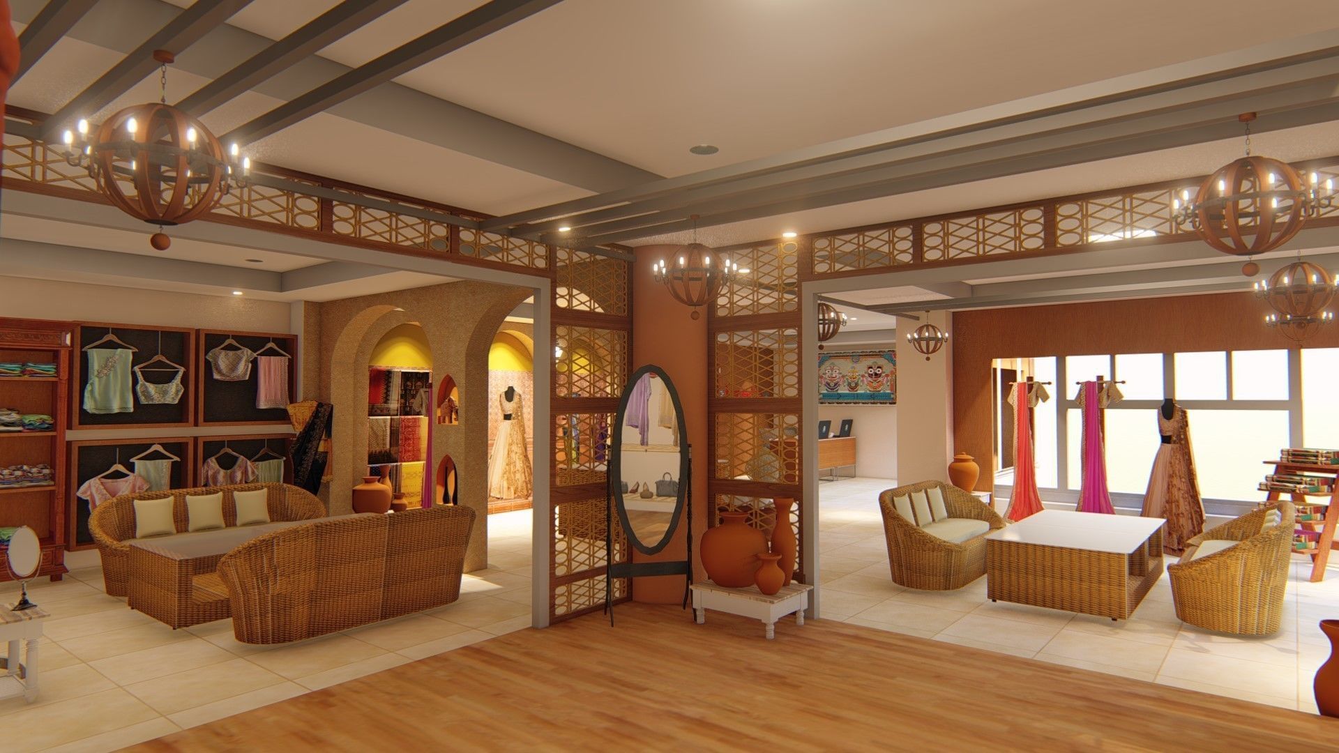 Saree Showroom free 3D model | CGTrader