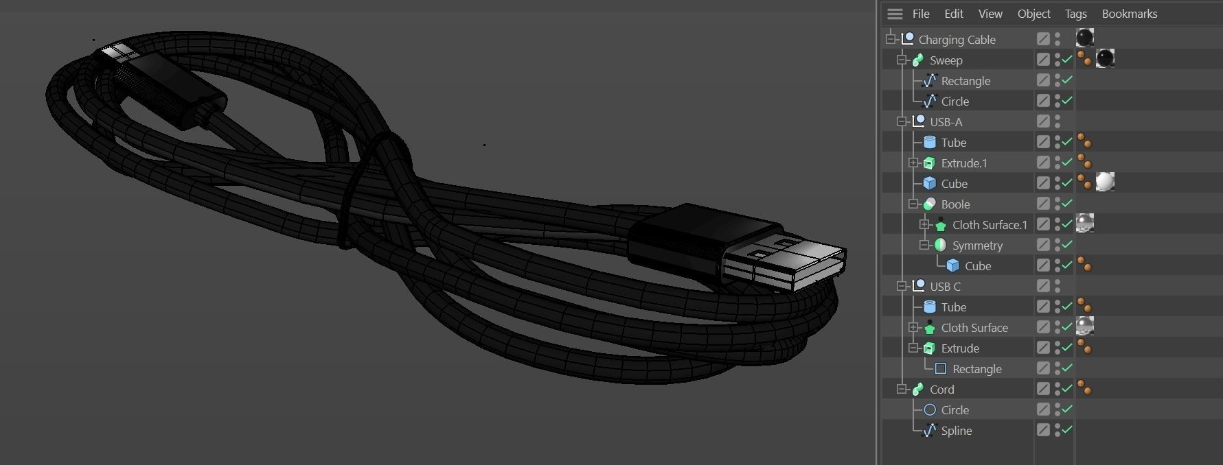 FREE USB-C Charging Cable free 3D model | CGTrader