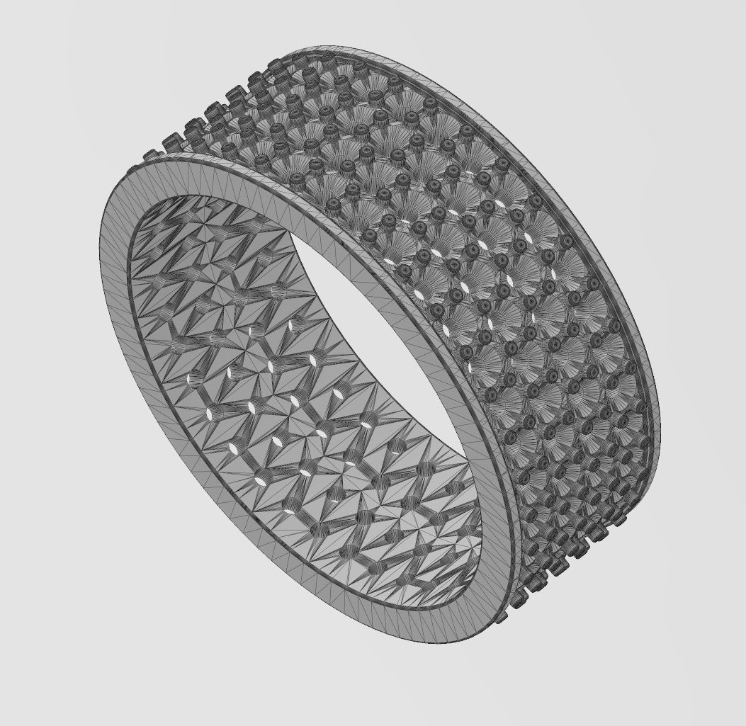 4 row diamond eternity band US sizes 6 7 8 3D model 3D printable | CGTrader