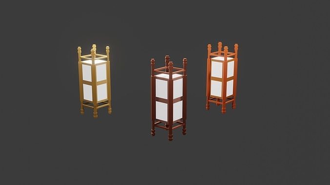 Low Poly japanese lamp model free VR / AR / low-poly 3D model | CGTrader