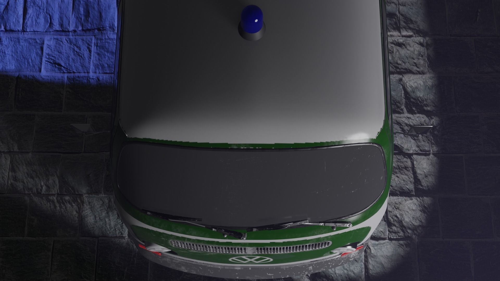 Volkswagen T2 german police car 3D model | CGTrader