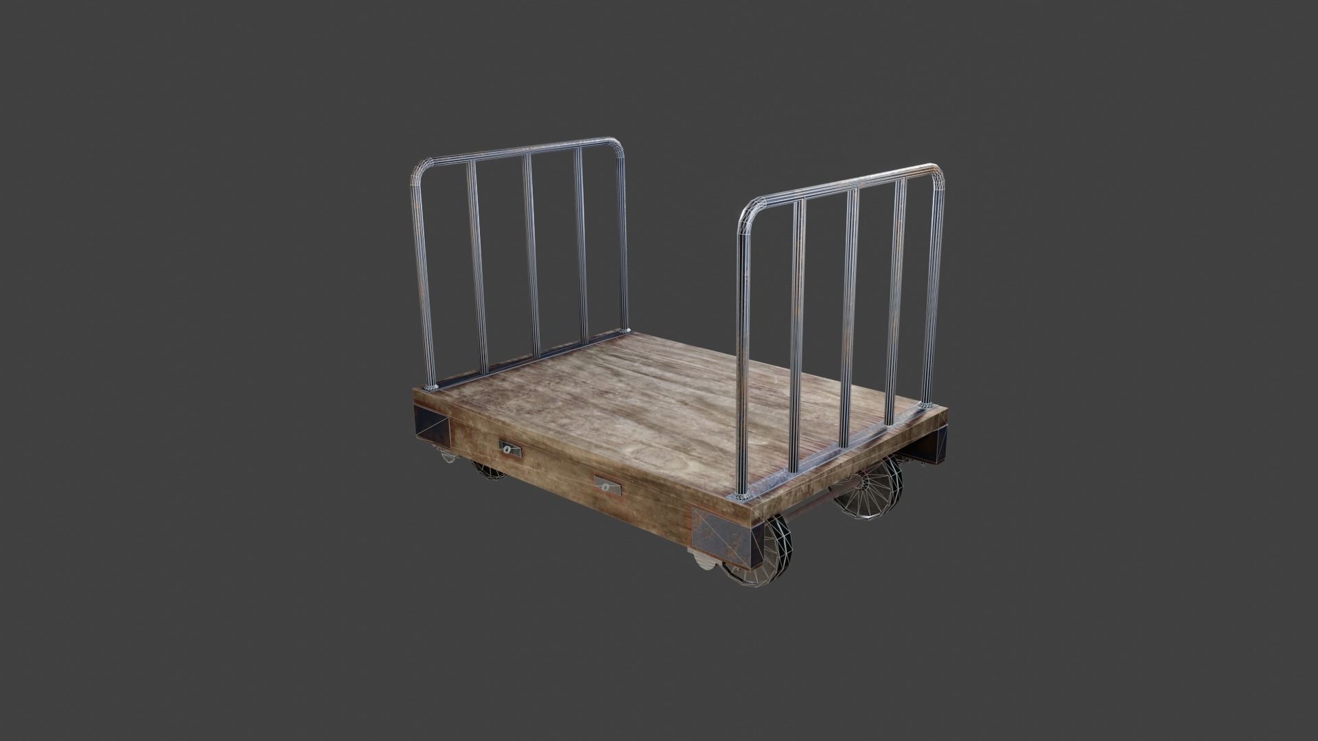 3D model Trolley and Barrels VR / AR / low-poly | CGTrader
