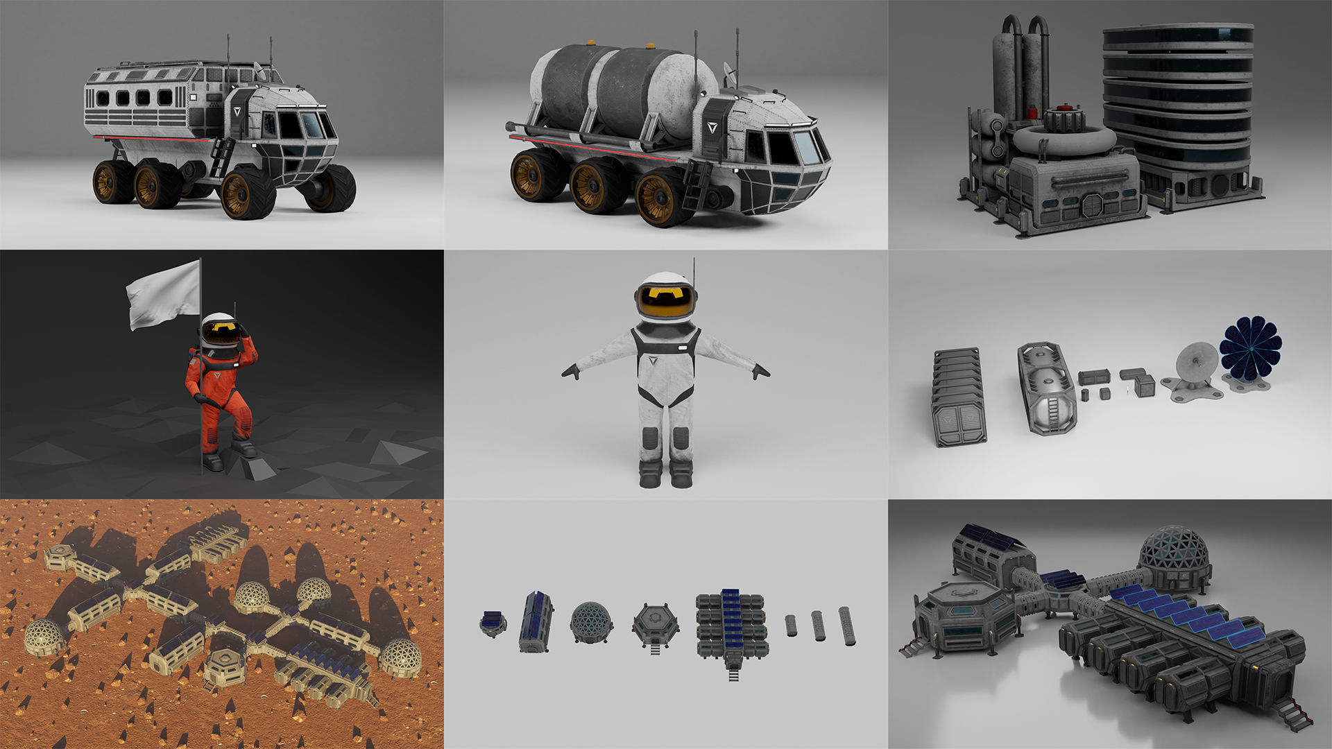 3D Model Collection Low poly alien colony VR / AR / low-poly | CGTrader