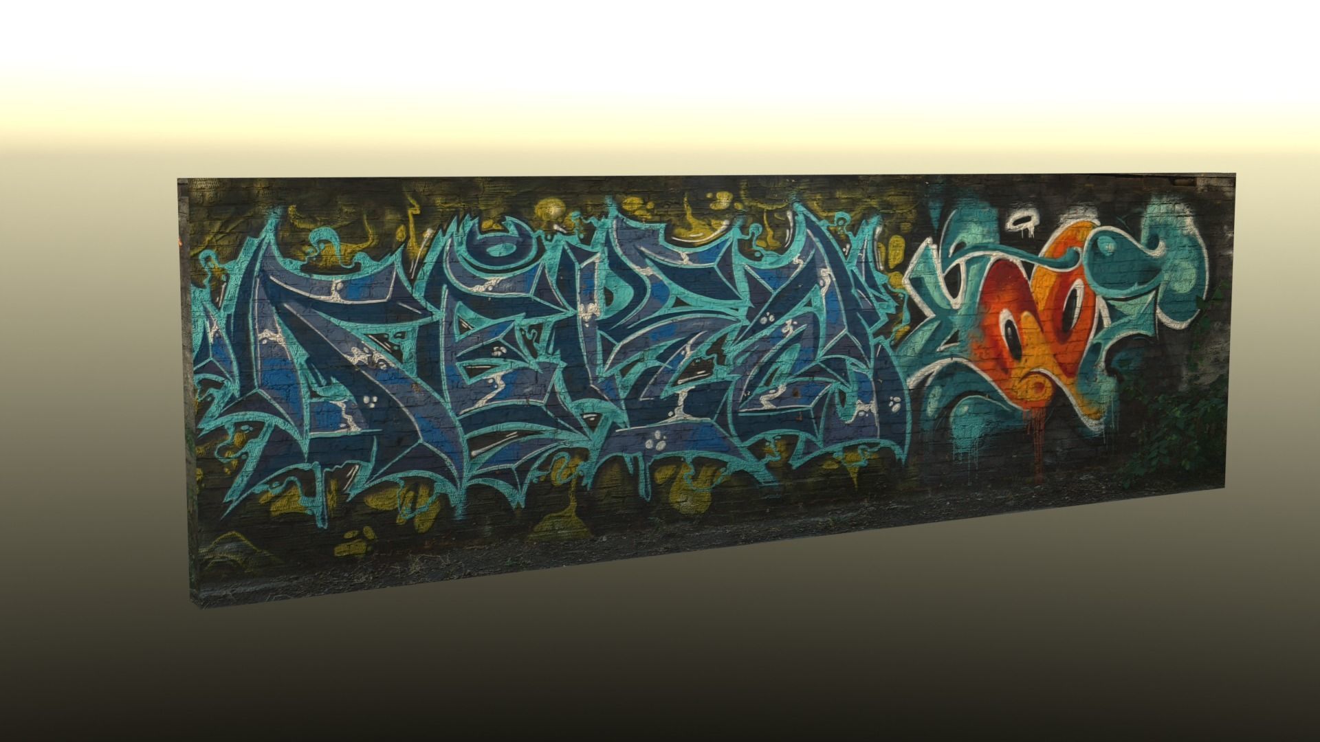 Graffiti Fence free VR / AR / low-poly 3D model | CGTrader