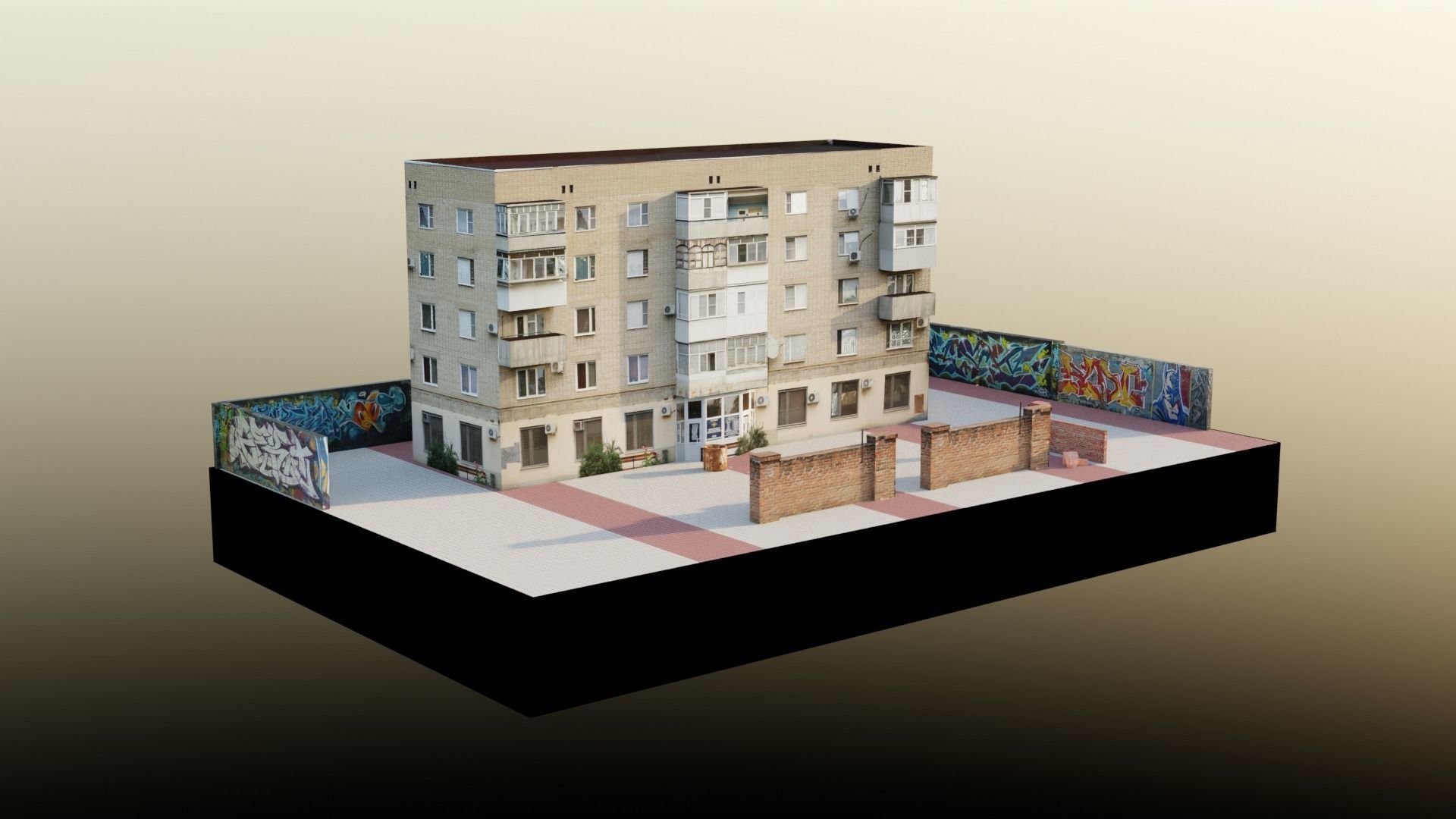 Soviet Building III Please Like if download III free VR / AR / low-poly ...