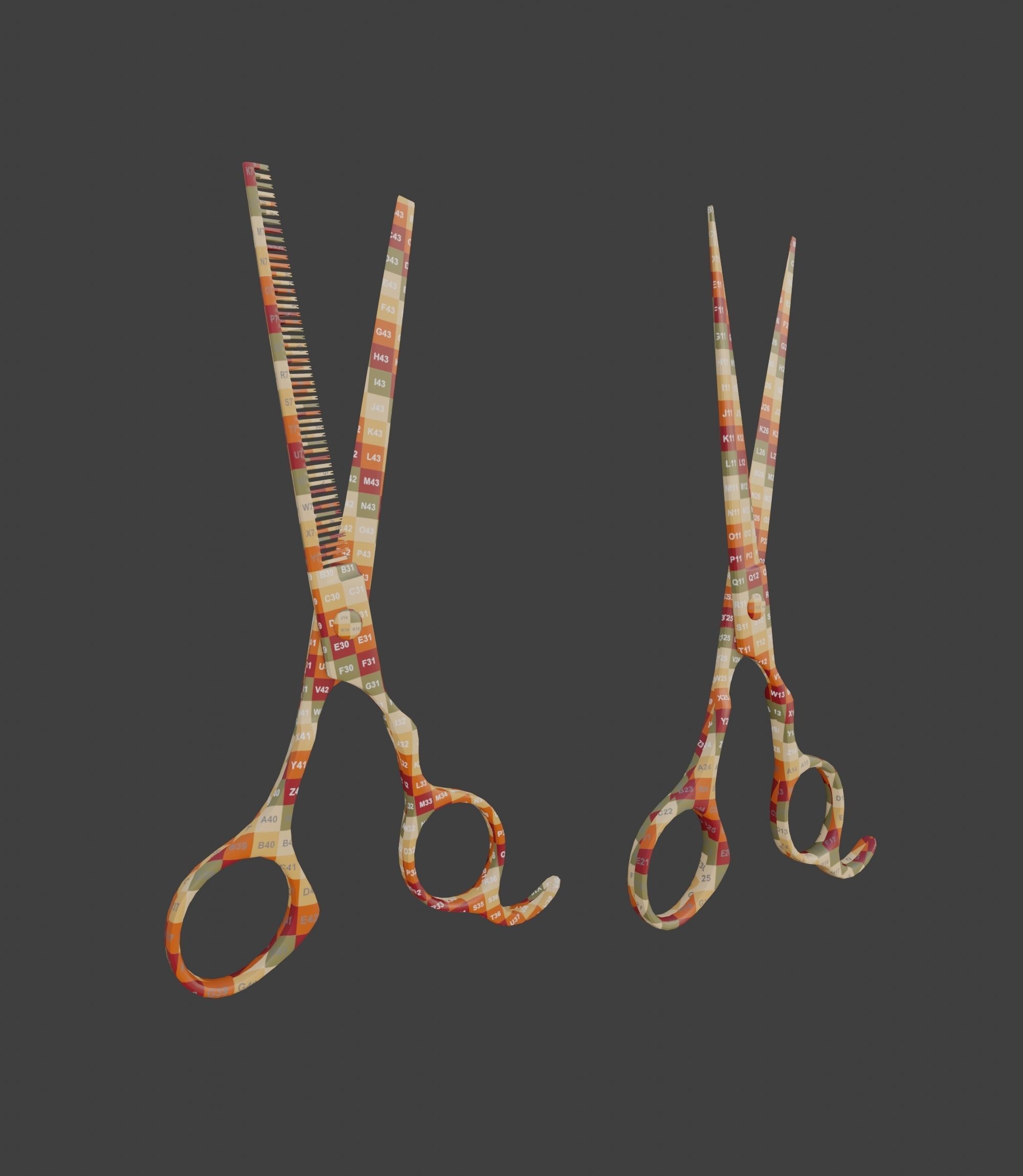 Barber scissors and thinning hair scissors 3D model | CGTrader