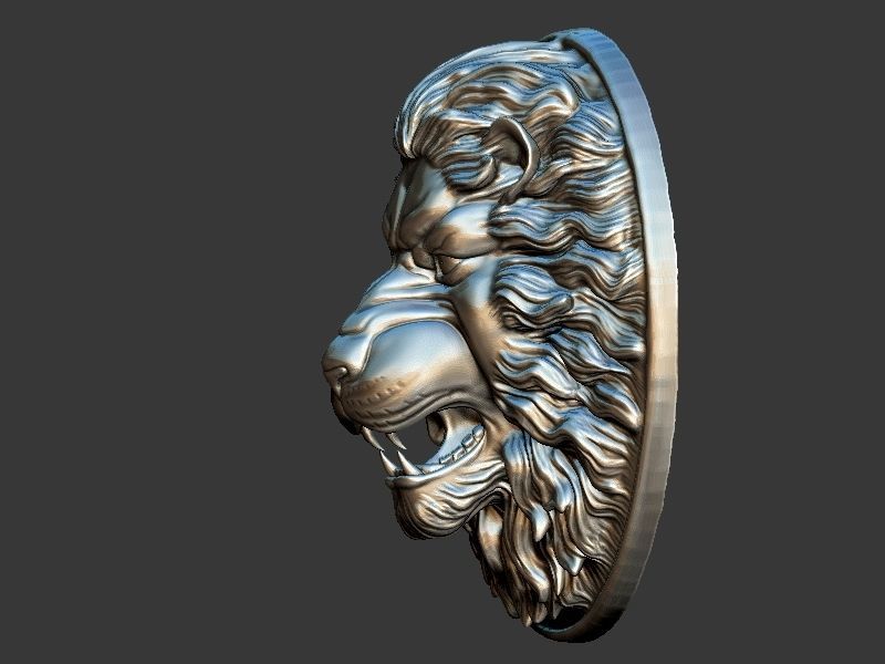 Lion Face design Shield 3D model 3D printable | CGTrader