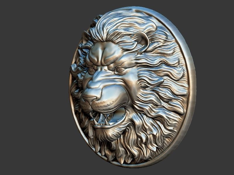 Lion Face design Shield 3D model 3D printable | CGTrader