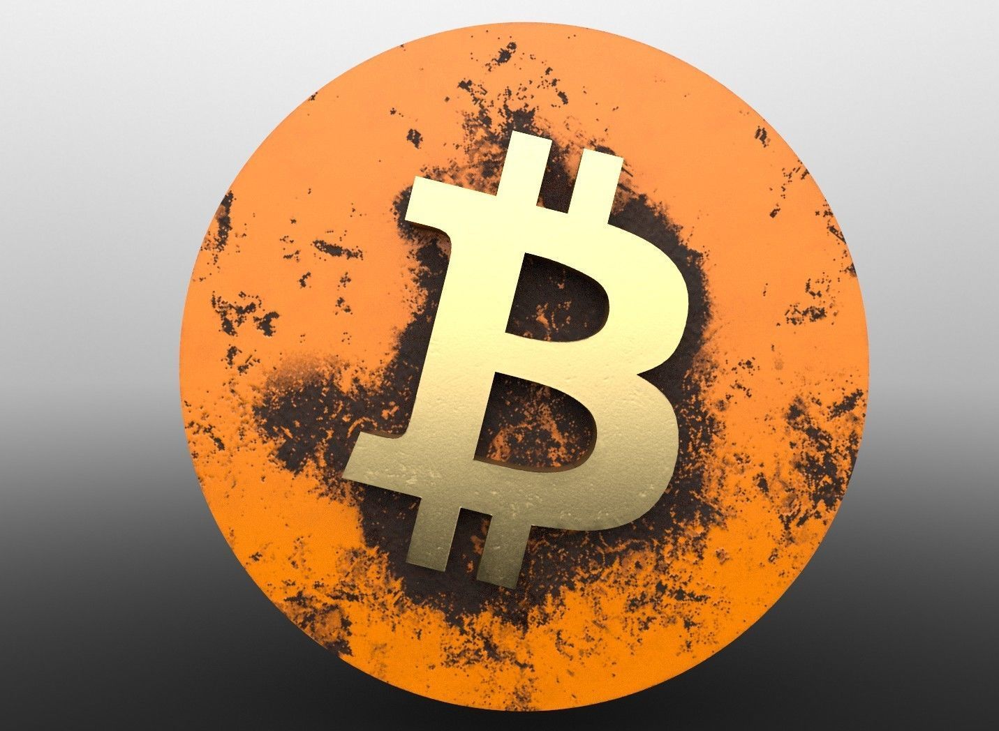 3D model Damaged Bitcoin Realistic 3D model VR / AR / low-poly | CGTrader
