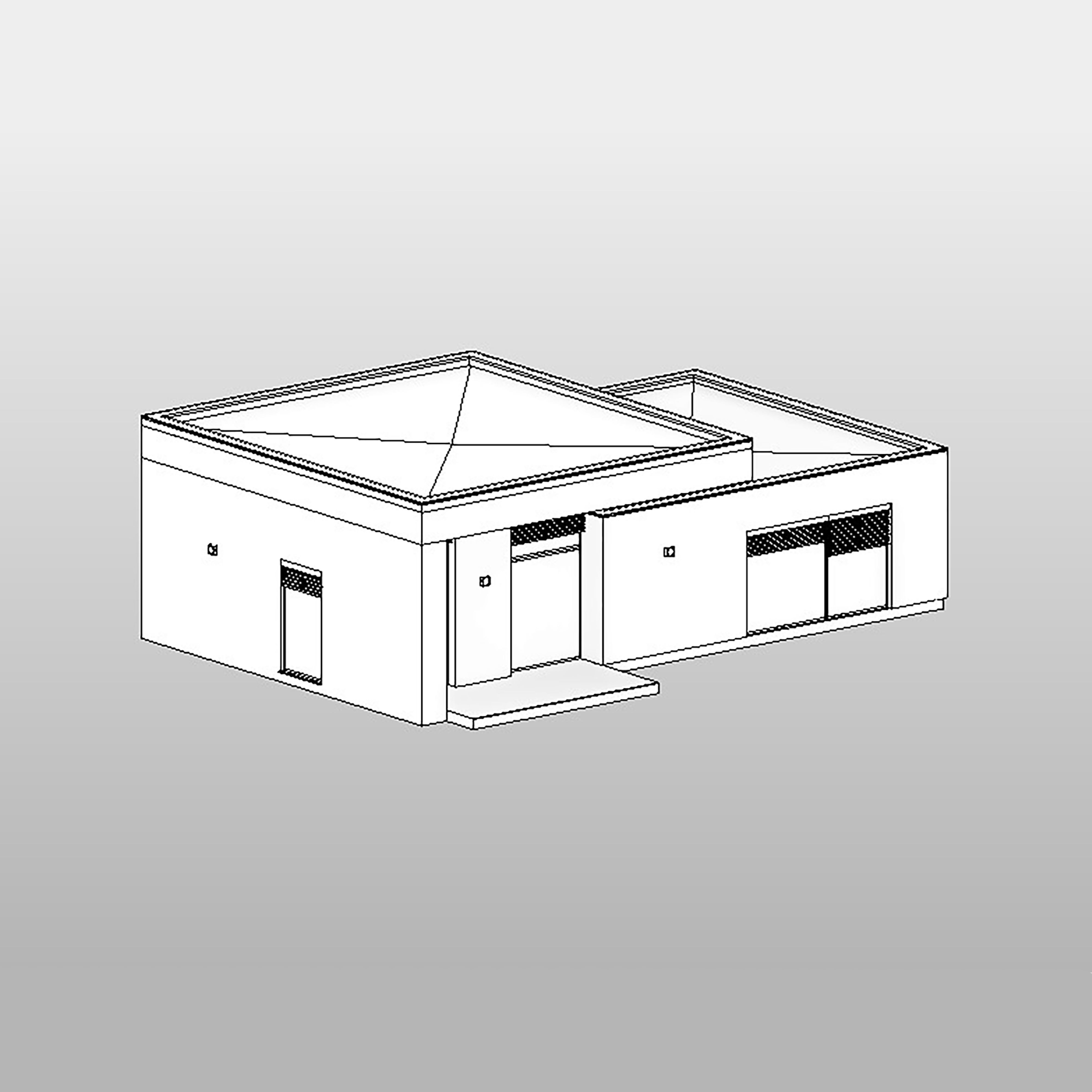 3D model Bungalow 7 - Created with fully parametric Revit Families VR ...