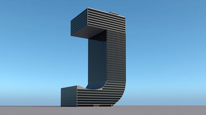 High-rise building skyscraper letter J 3D model 3D model | CGTrader
