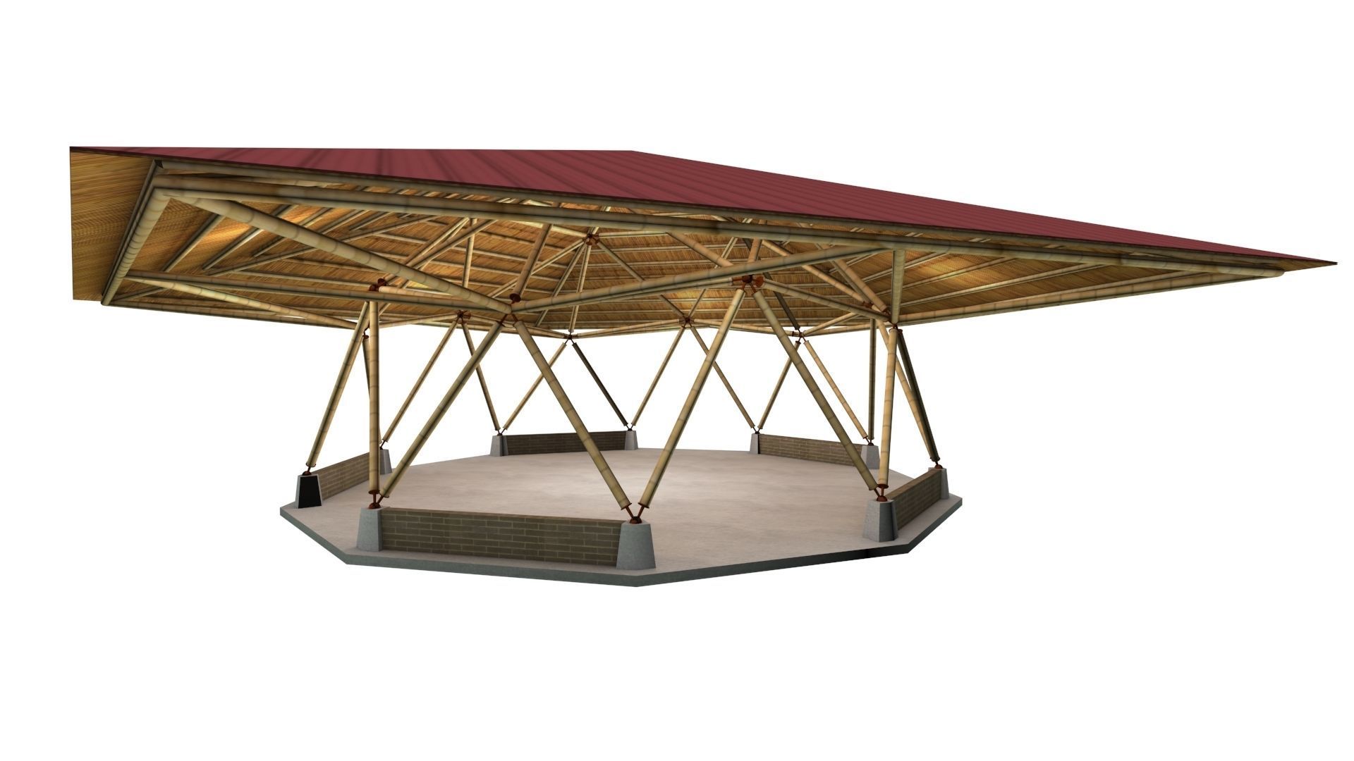 BAMBOO CANOPY GEODESIC BAKED 3D model | CGTrader