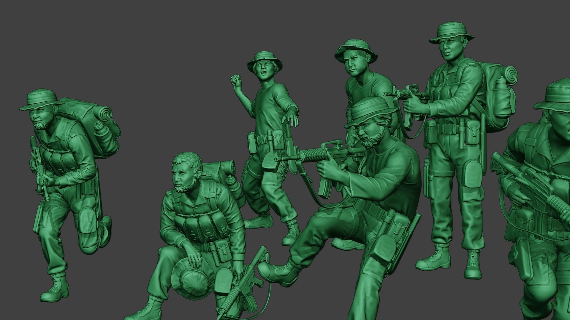 Modern Jungle Soldiers MJS1 Pack 1 3D Model Collection | CGTrader