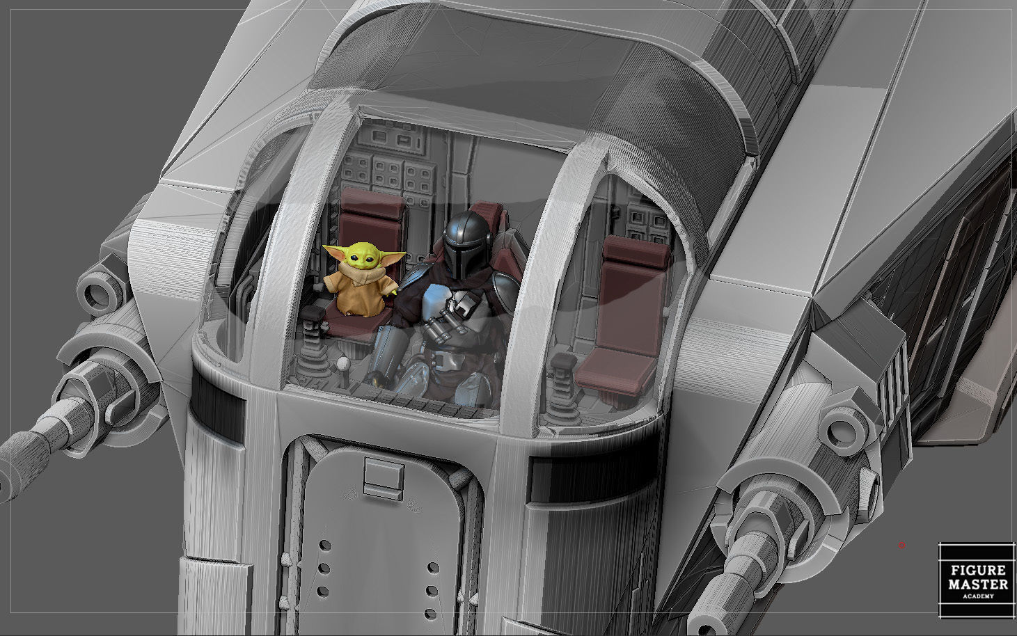 RAZOR CREST WITH COCKPIT MANDALORIAN STARWARS DISNEY 3D model 3D ...