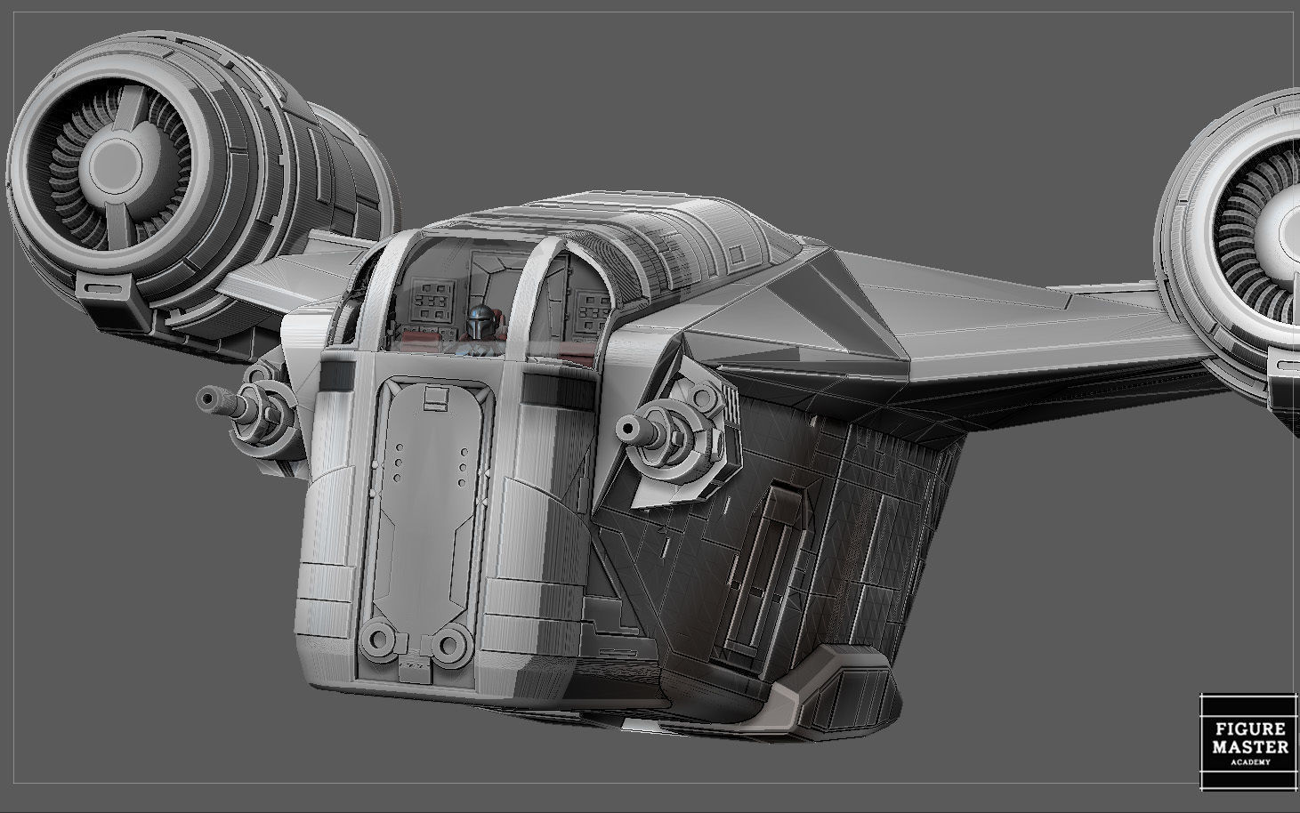 RAZOR CREST WITH COCKPIT MANDALORIAN STARWARS DISNEY 3D model 3D ...