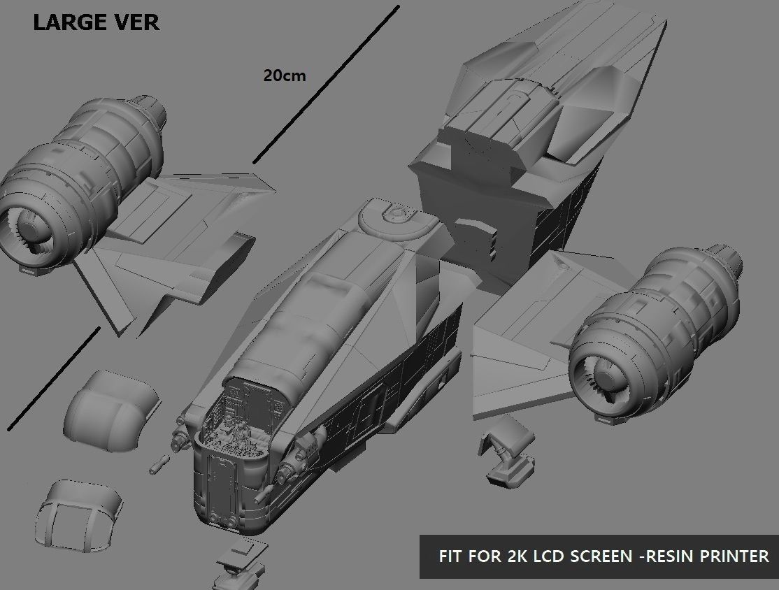 RAZOR CREST WITH COCKPIT MANDALORIAN STARWARS DISNEY 3D model 3D ...