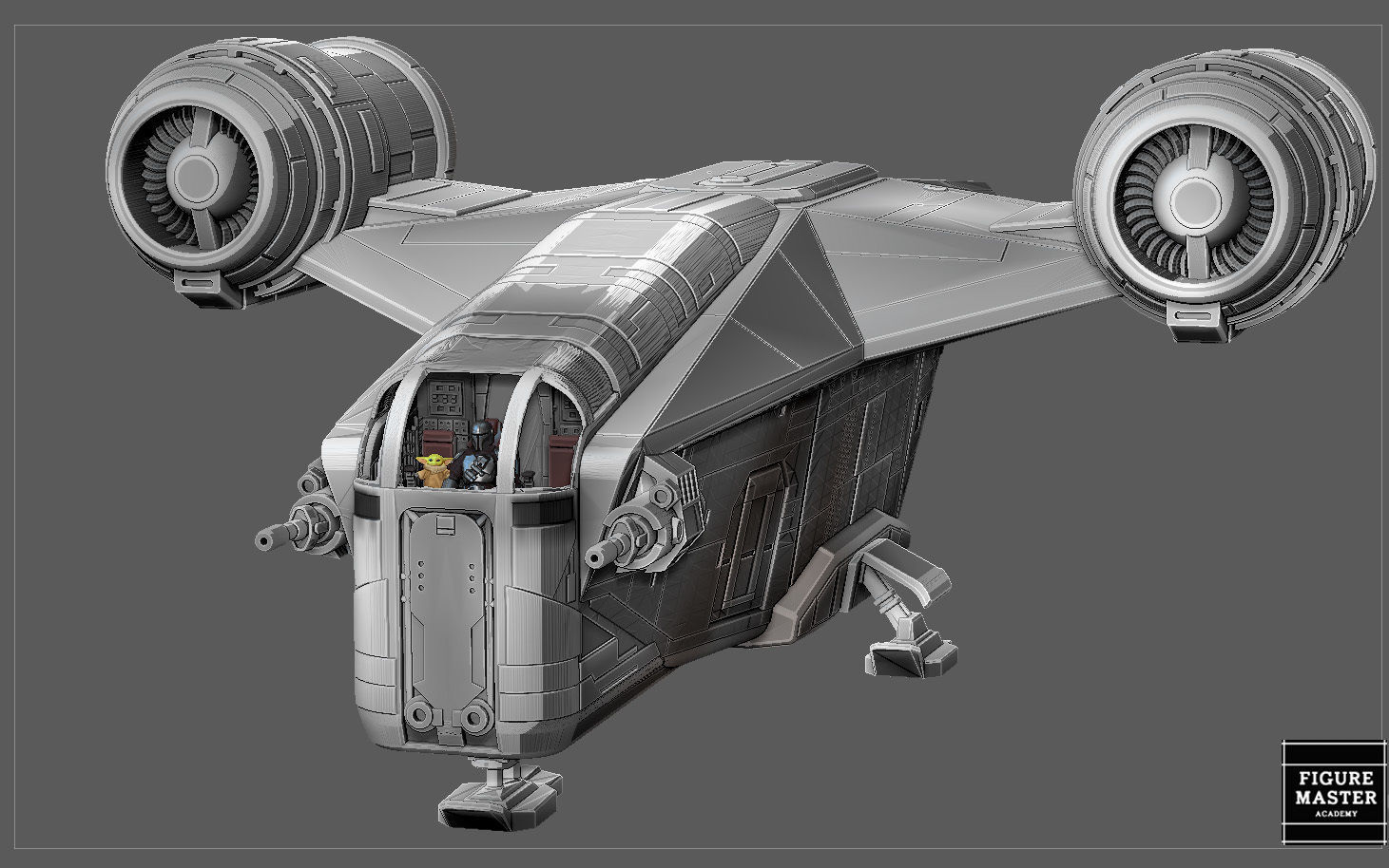 RAZOR CREST WITH COCKPIT MANDALORIAN STARWARS DISNEY 3D model 3D ...