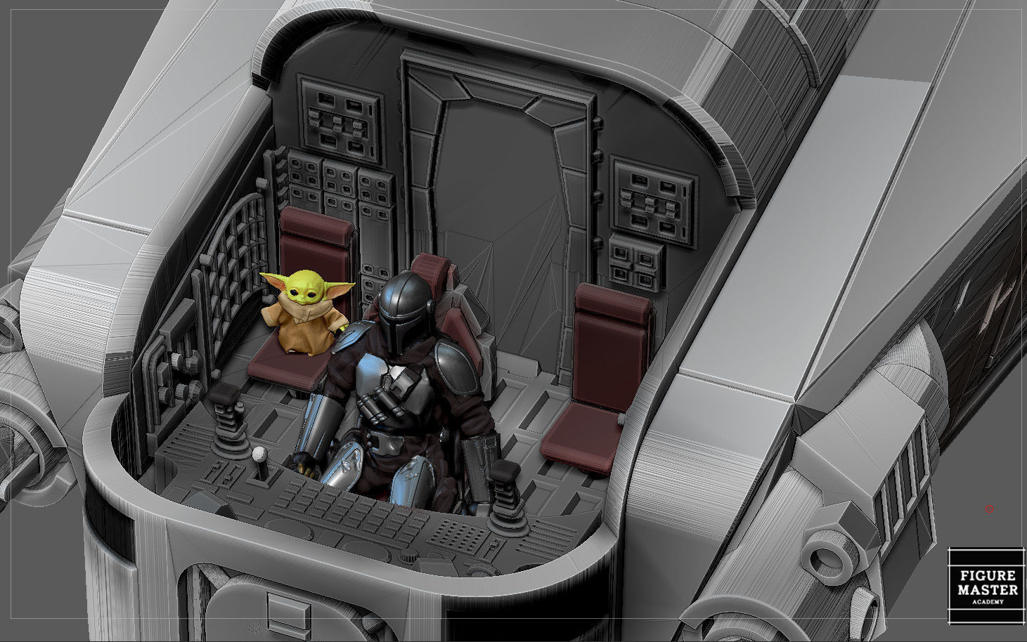 RAZOR CREST WITH COCKPIT MANDALORIAN STARWARS DISNEY 3D model 3D ...