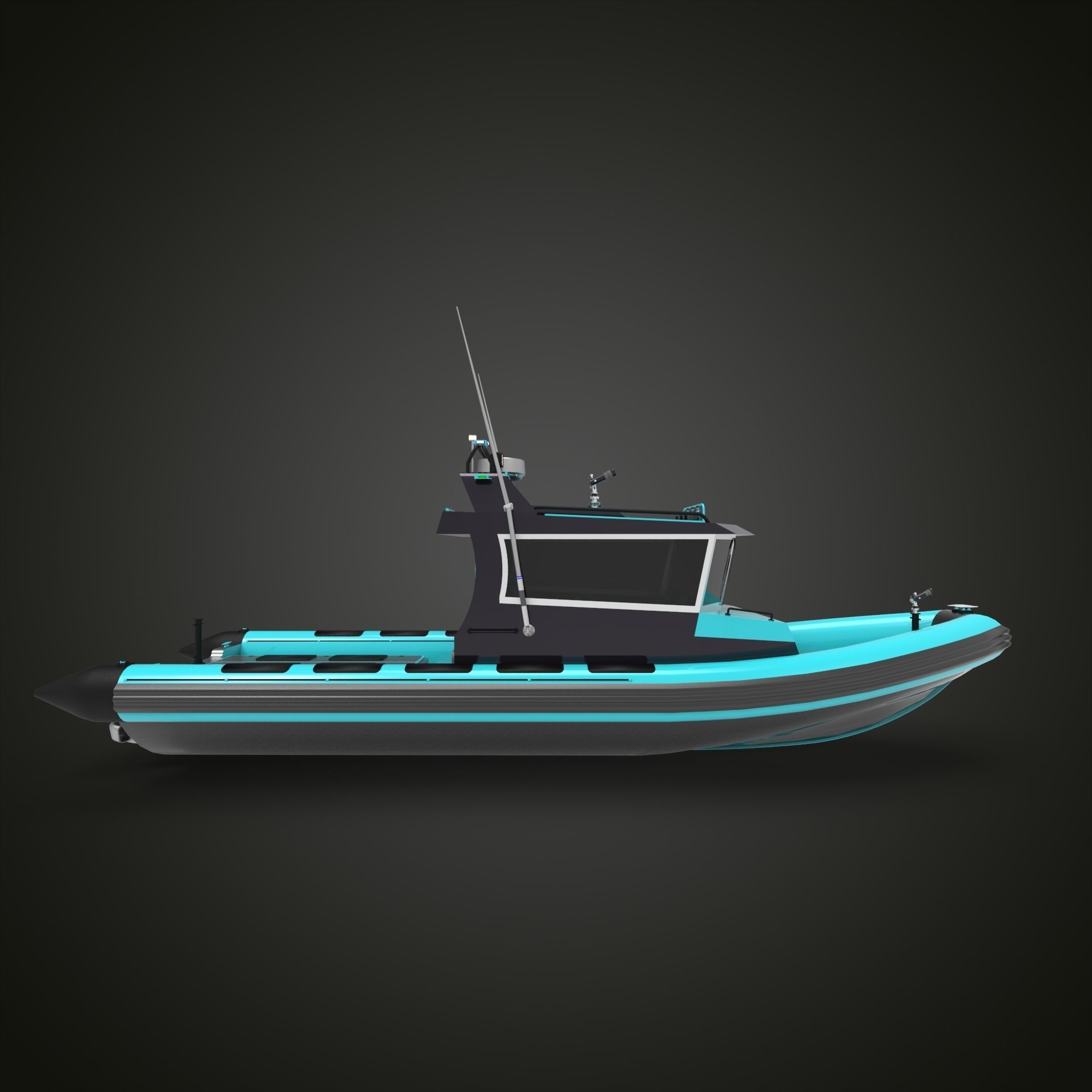 Fast Patrol boat blue 3D model | CGTrader