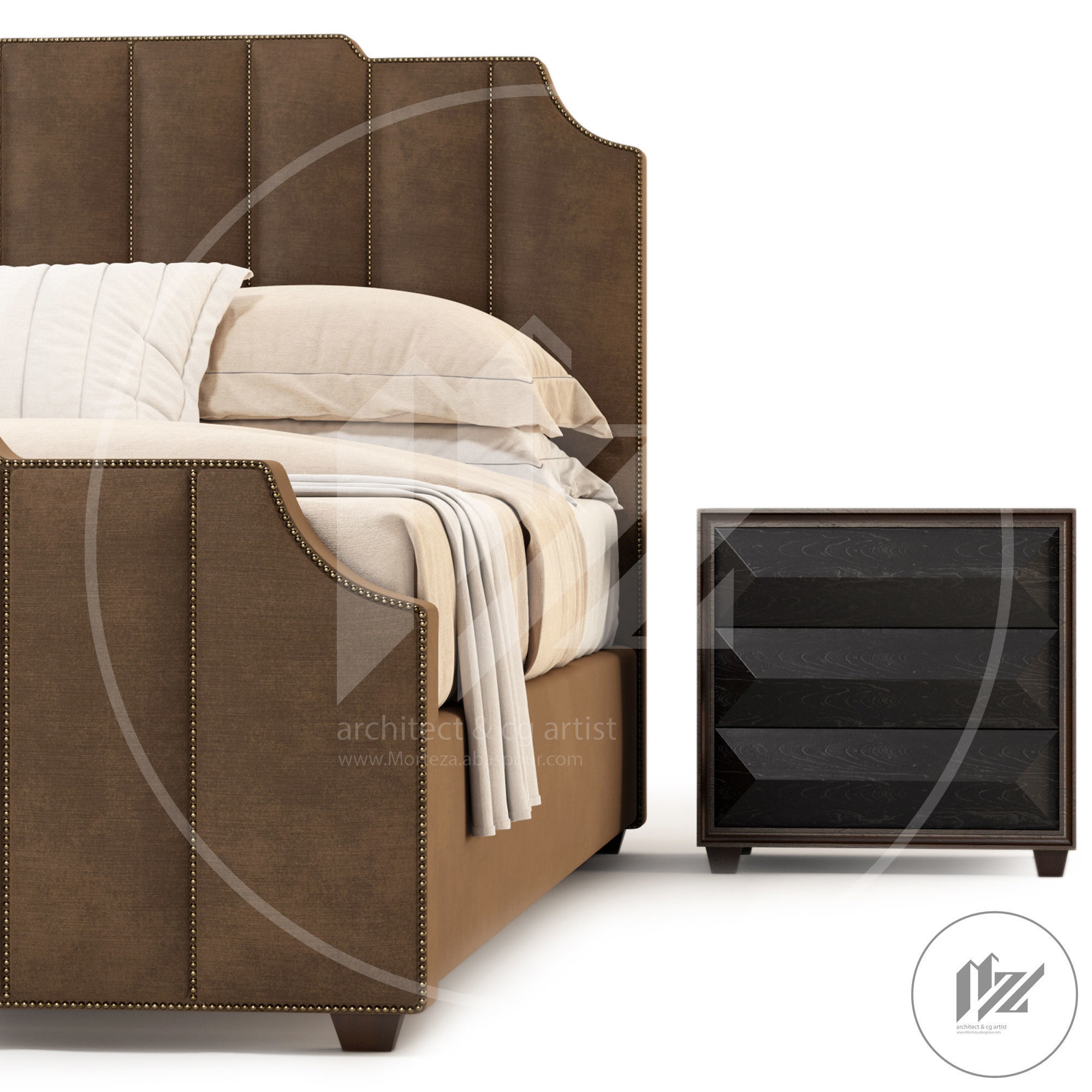 Bayonne Bed 3D model | CGTrader