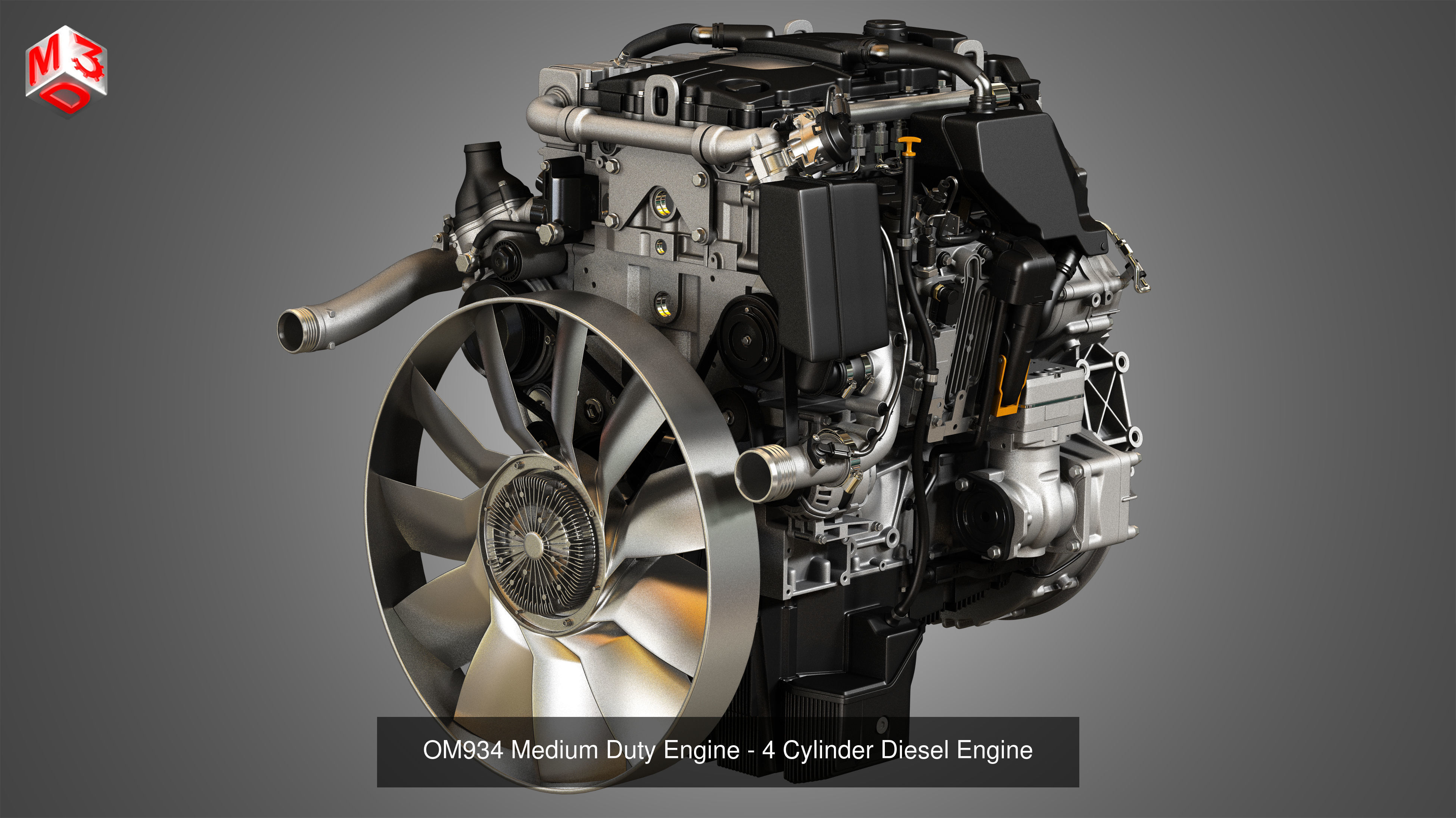 DD5 - OM934 Engines - 4 Cylinder Diesel Engines 2 in 1 3D Model ...