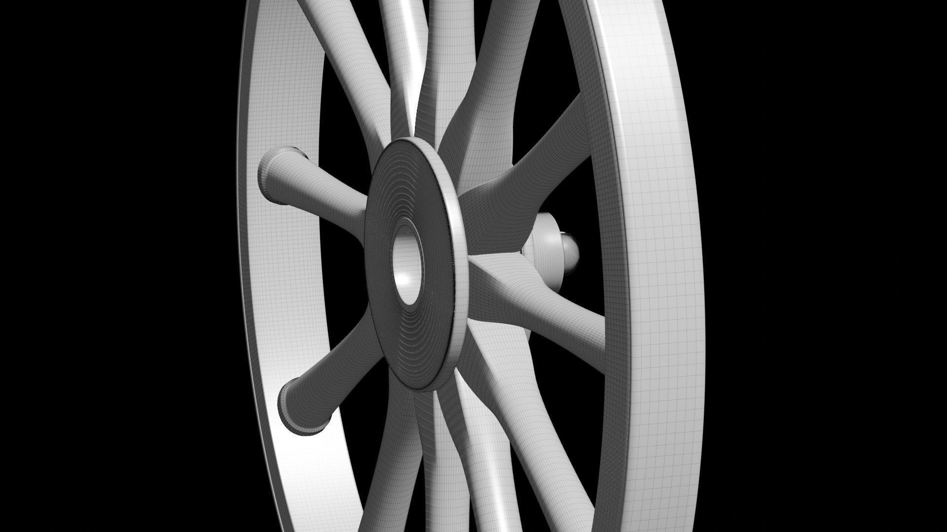Old Wheel 3D Print 3D model 3D printable | CGTrader
