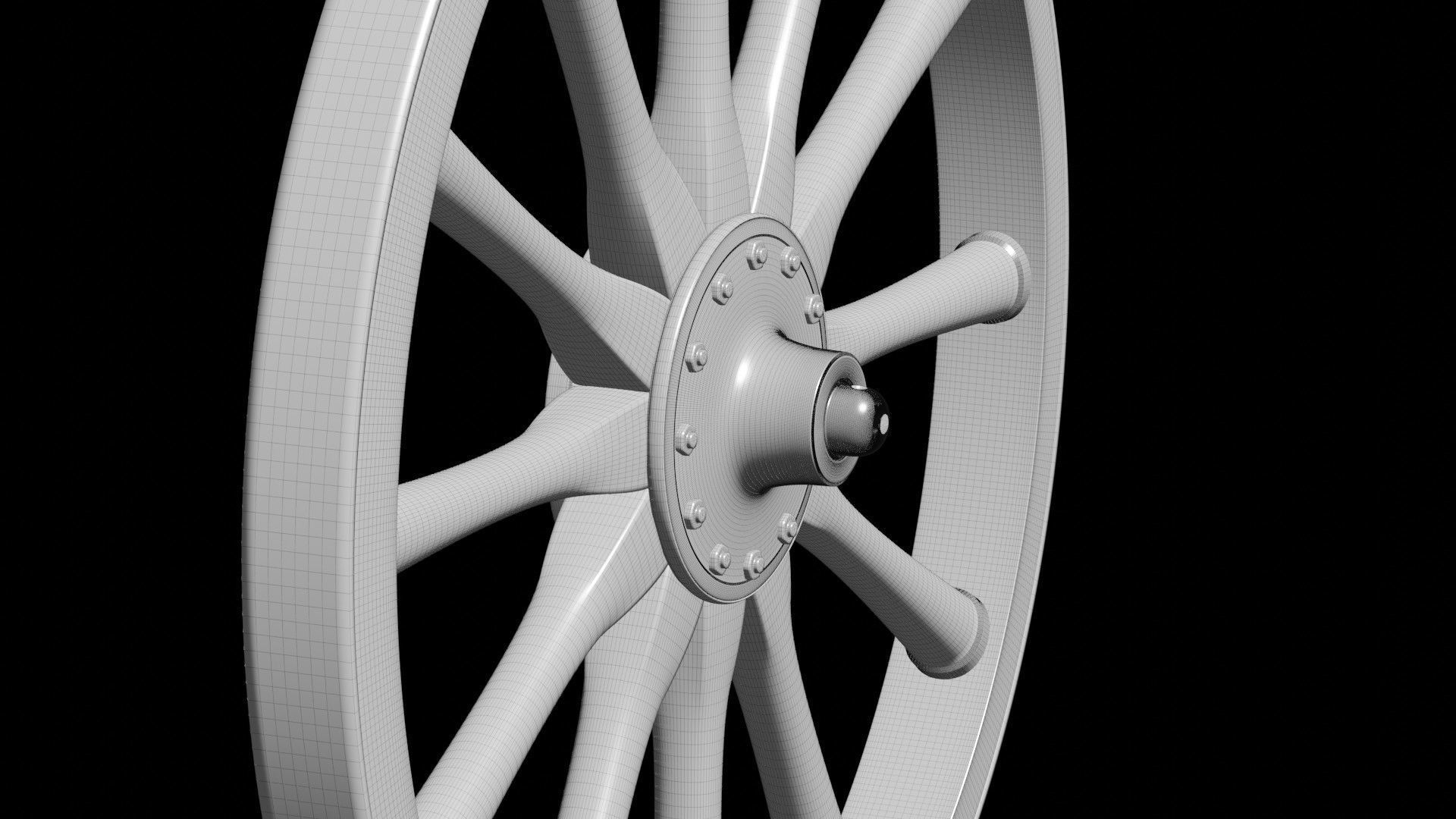 Old Wheel 3D Print 3D model 3D printable | CGTrader