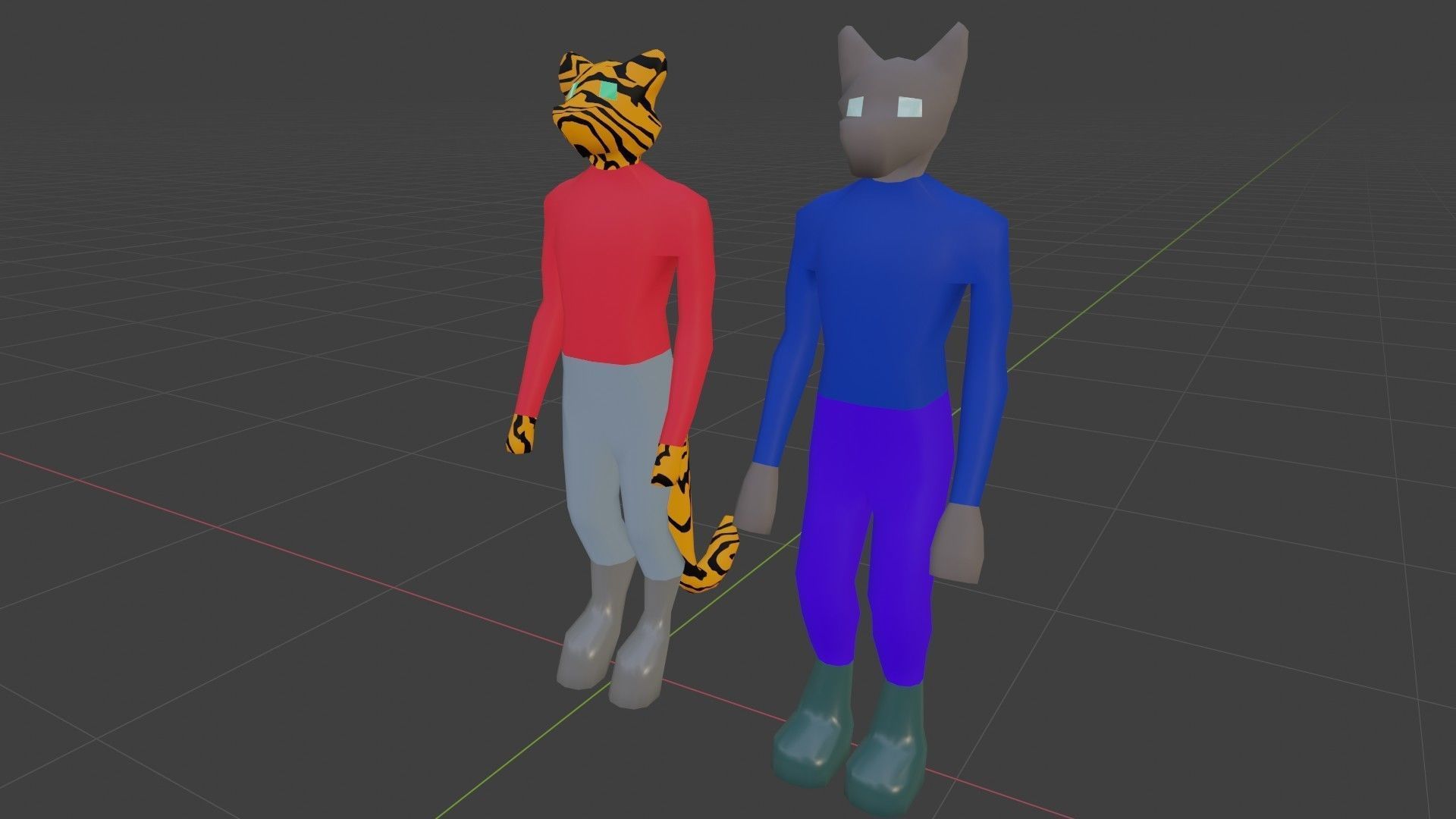 Low-Poly furry characters 3D model rigged | CGTrader