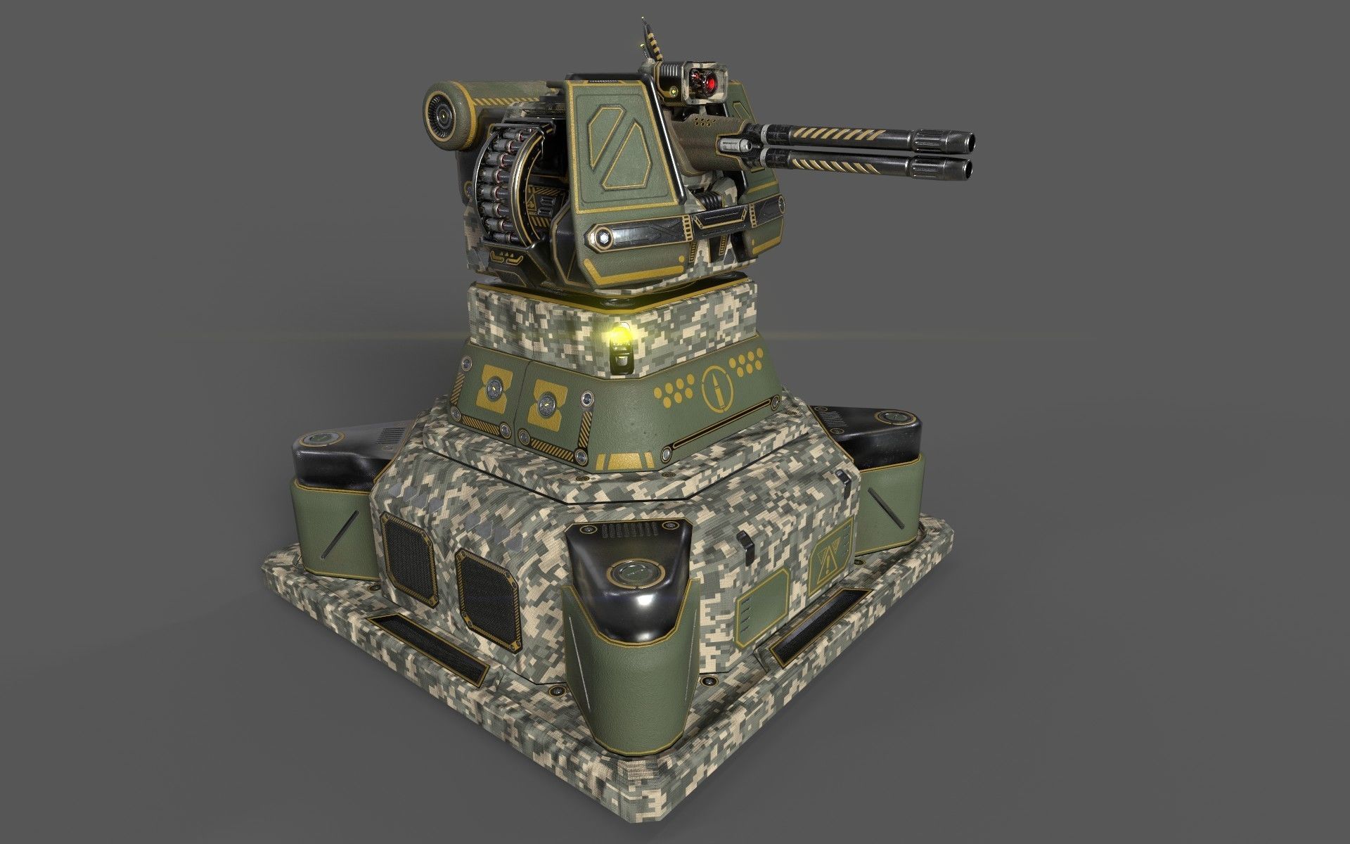 Small 30mm Autocannon 3D model animated | CGTrader