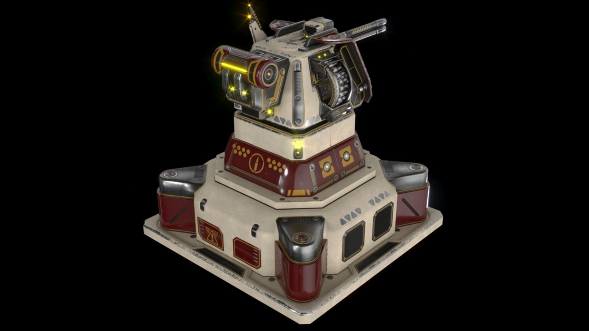 Small 30mm Autocannon 3D model animated | CGTrader