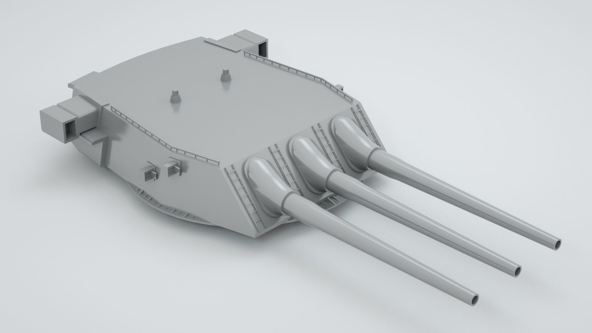 16 inch - 406mm Triple Naval Gun Mk6 3D model rigged | CGTrader