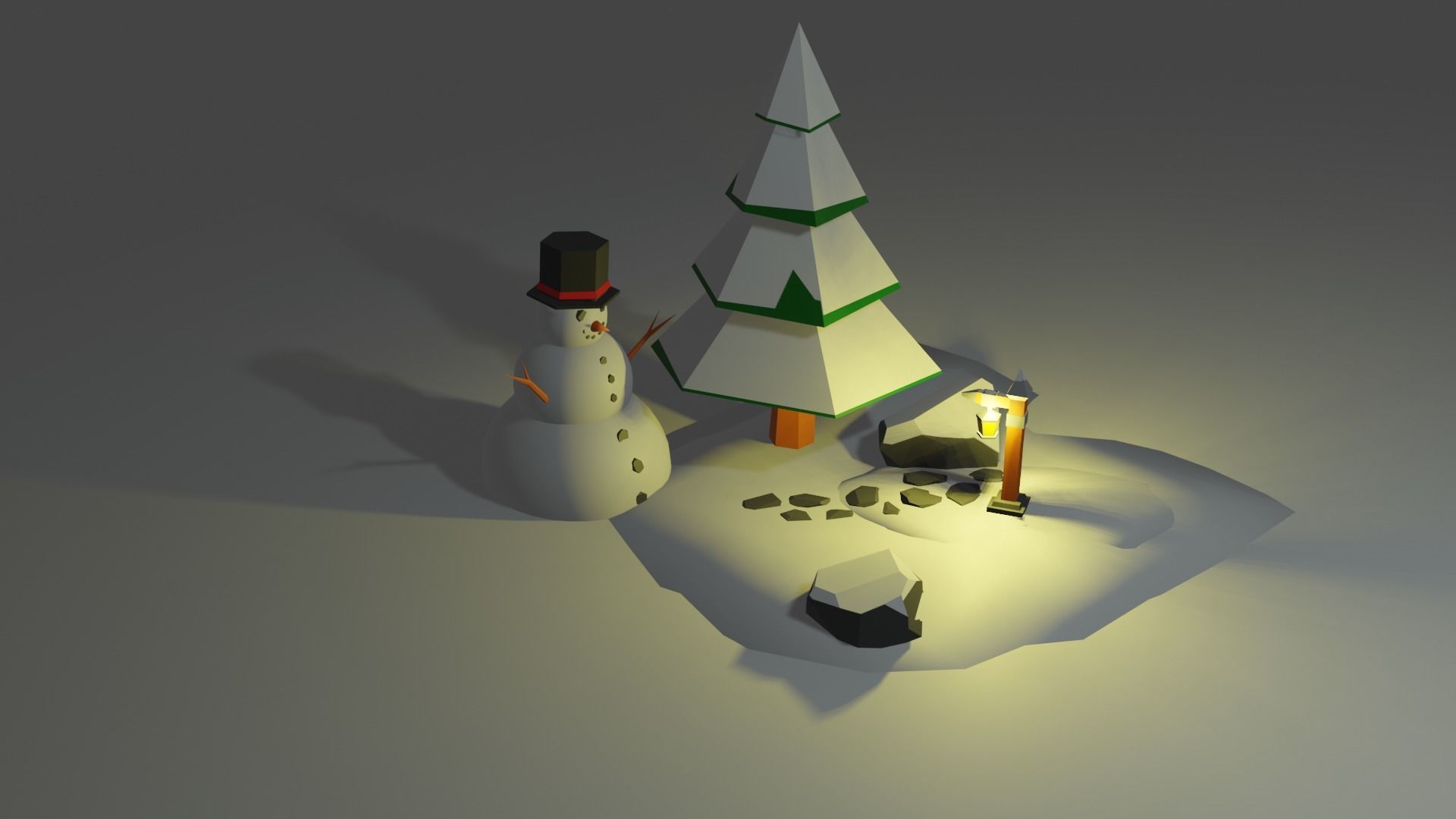 3D model Low poly winter asset pack VR / AR / low-poly | CGTrader