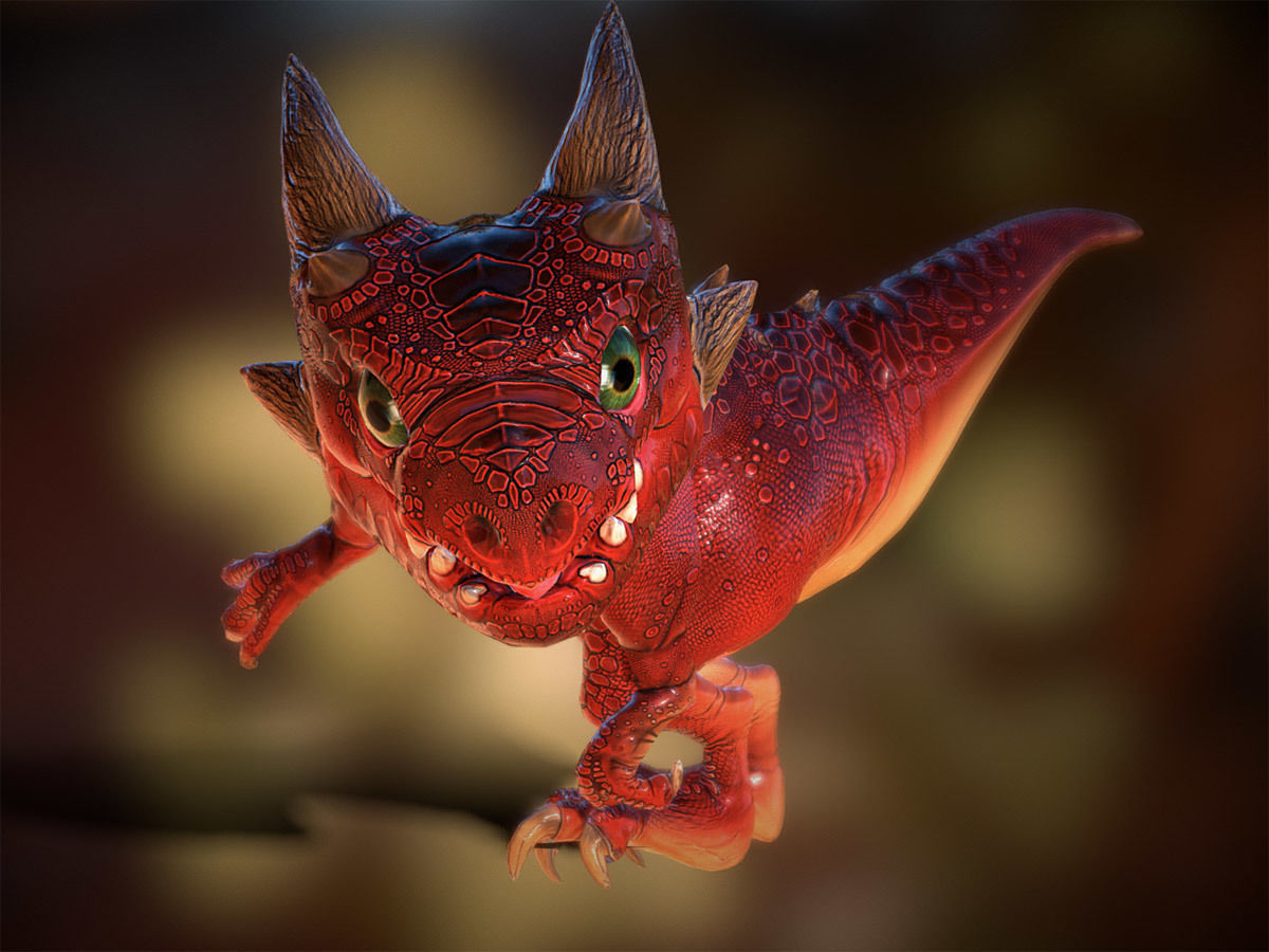 3D model 3DRT - Fantasy Drake pet VR / AR / low-poly | CGTrader
