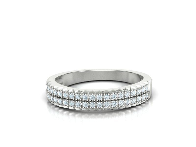 Double Row Diamond Wedding Band Ring 3dmodel 3D model 3D printable ...