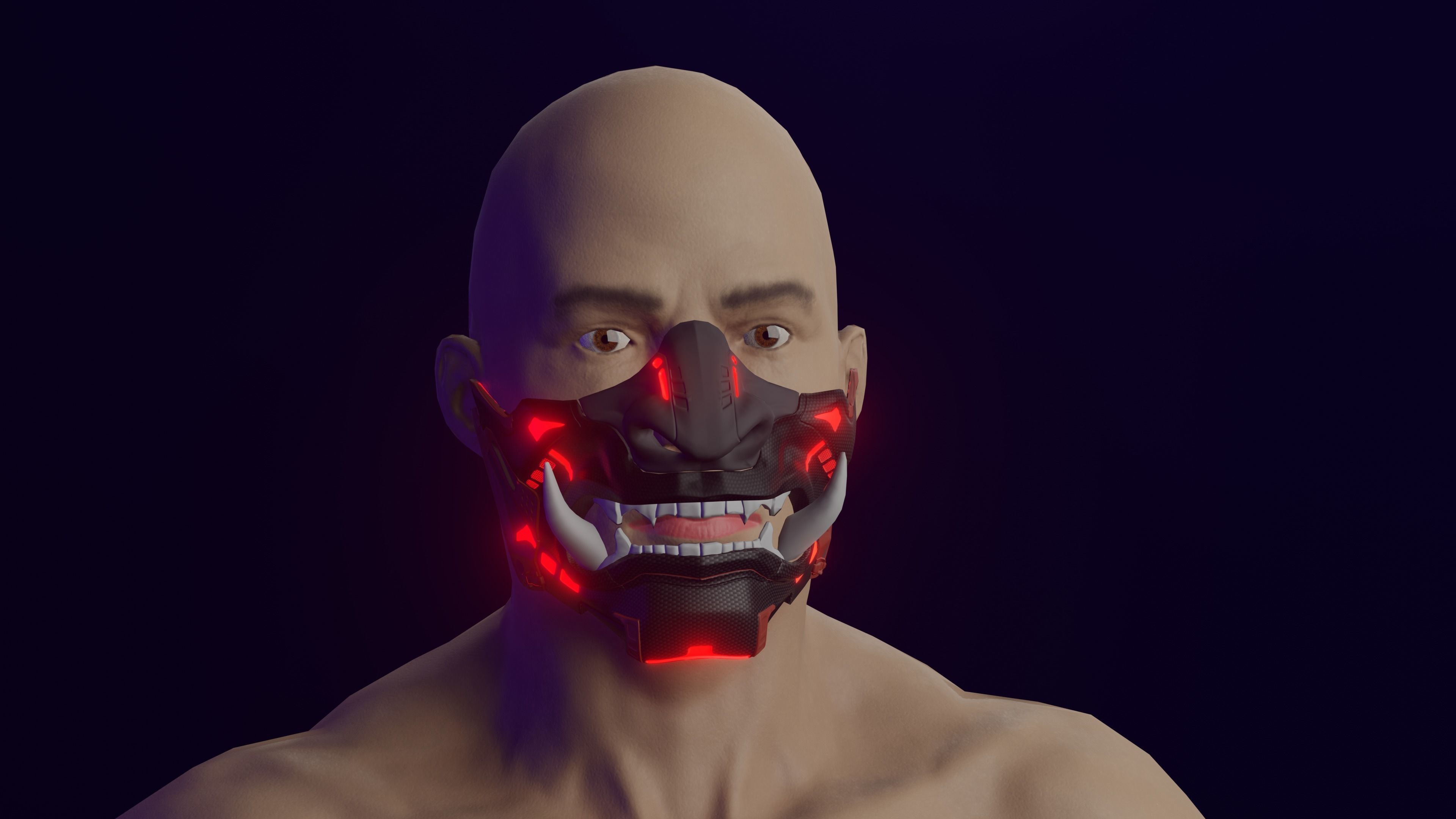 3D model Japanese mask VR / AR / low-poly | CGTrader