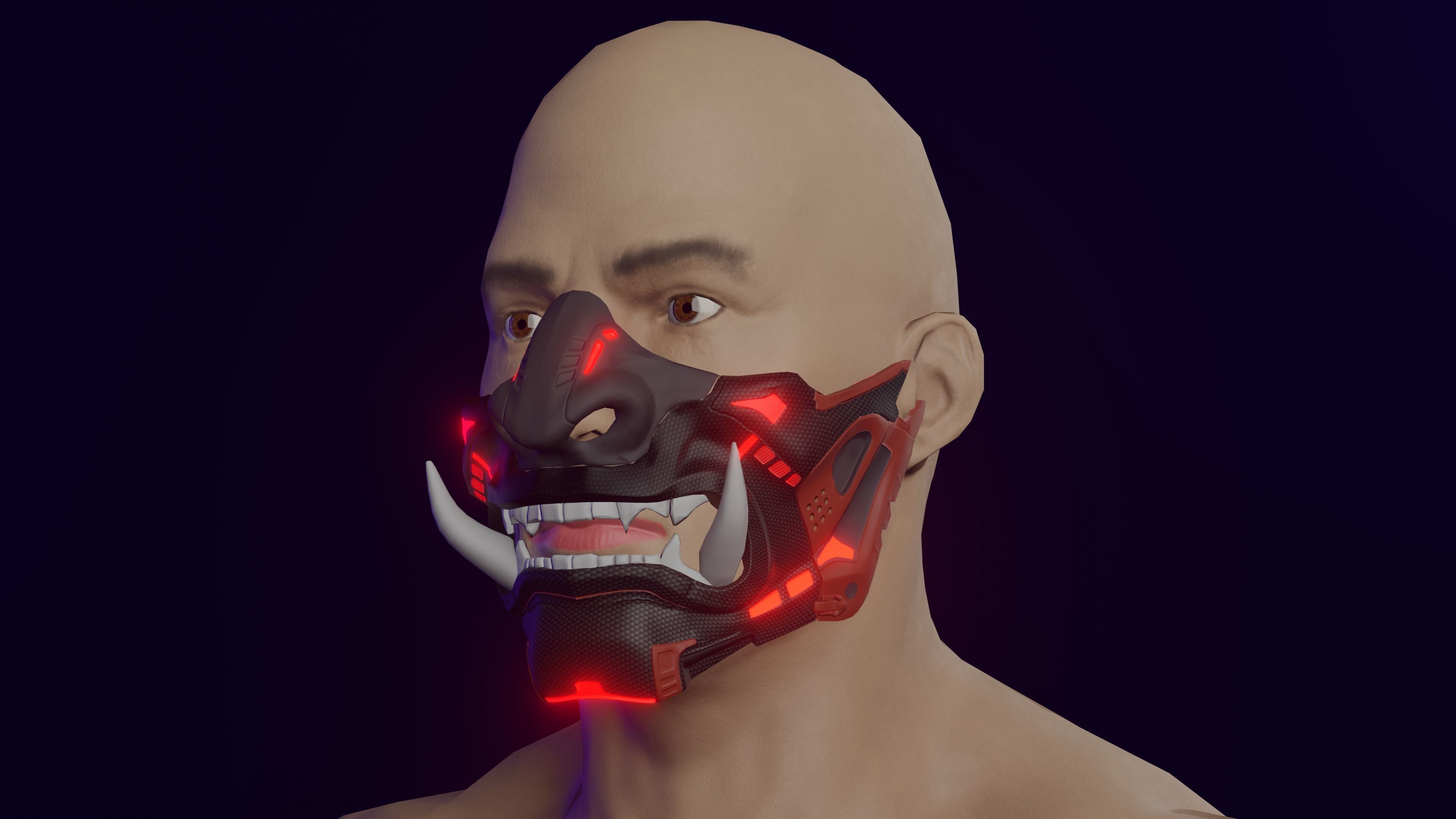 3D model Japanese mask VR / AR / low-poly | CGTrader