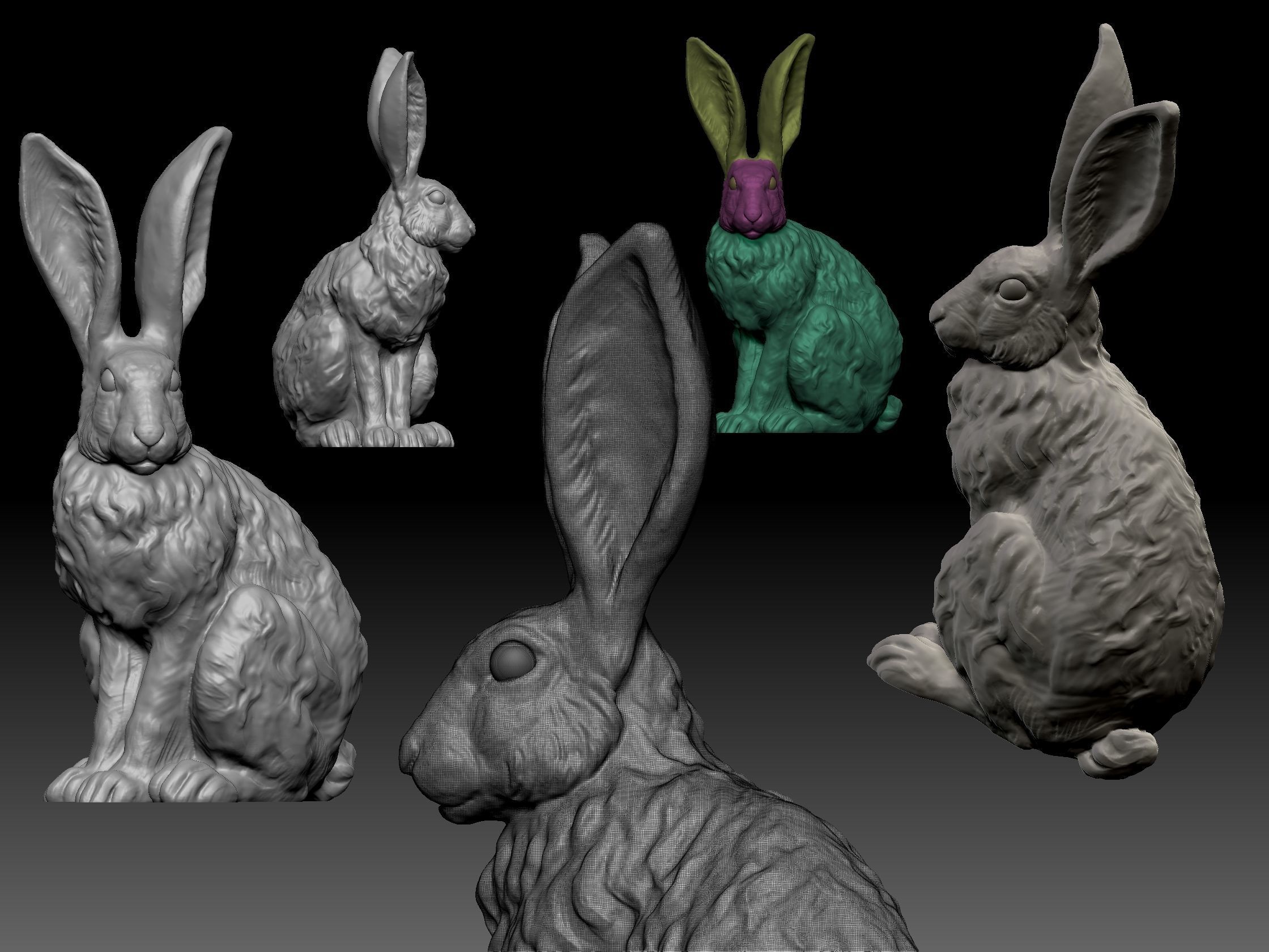 rabbit rabbits 3D model 3D printable | CGTrader