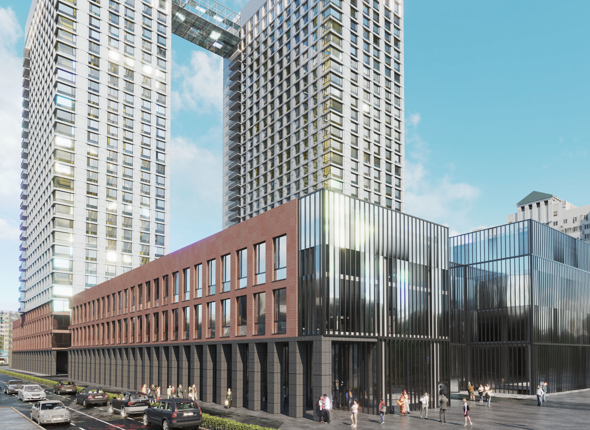 Multifunctional complex with interiors 3D model | CGTrader