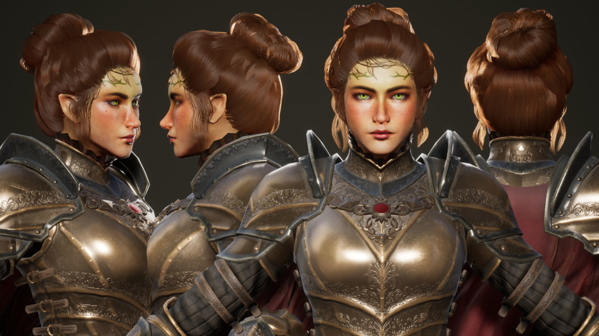 3D model Sentinel Female Knight Character VR / AR / low-poly rigged ...