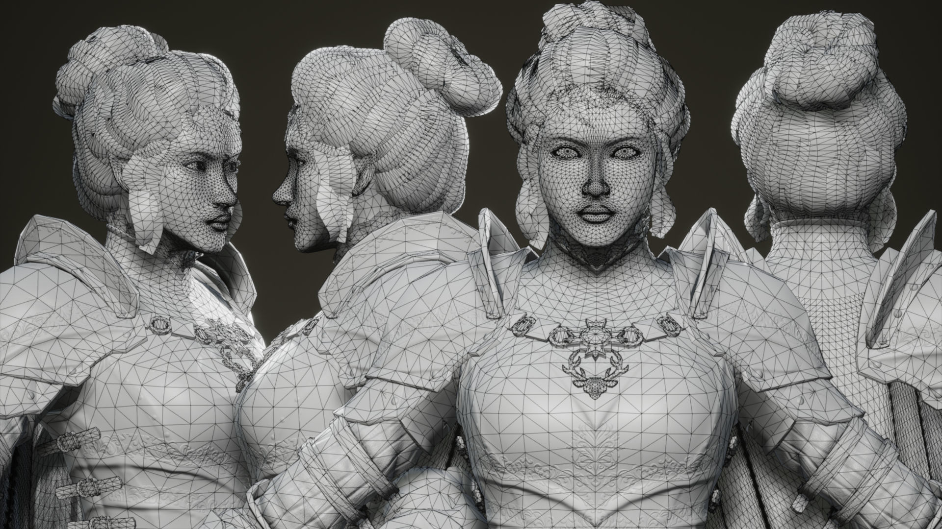 3D model Sentinel Female Knight Character VR / AR / low-poly rigged ...