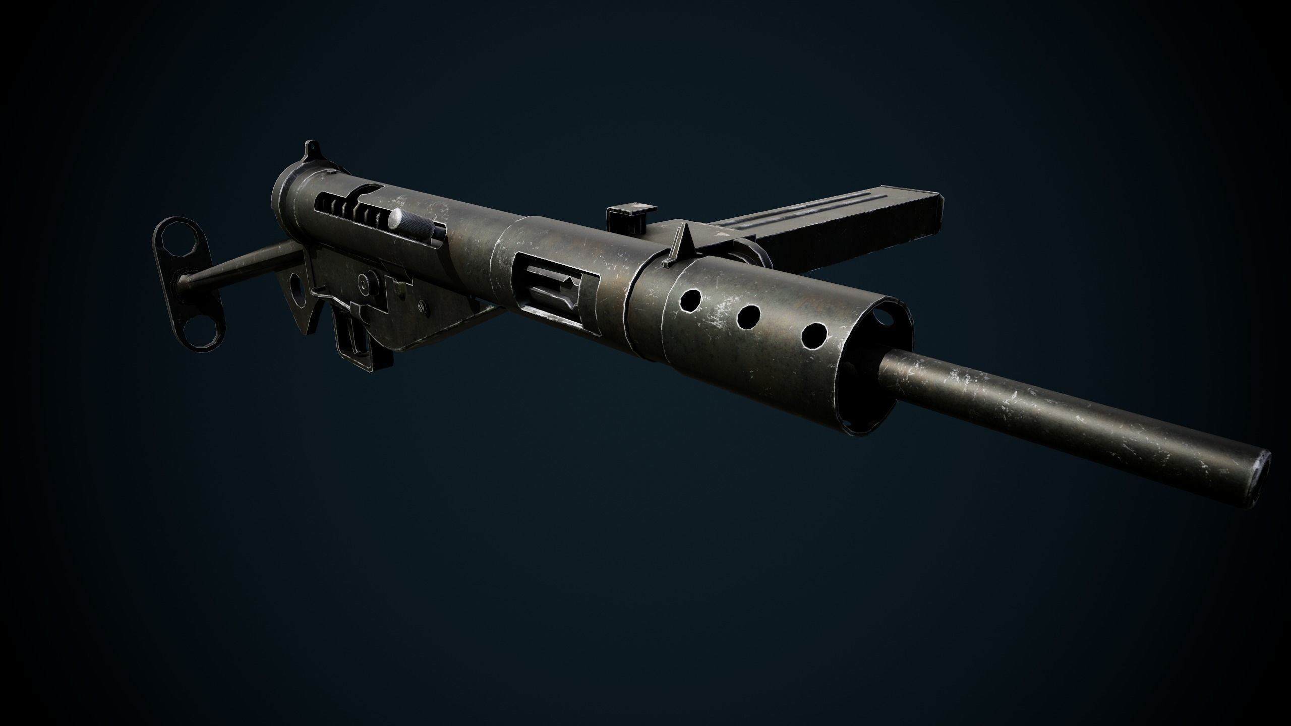 3D model STEN Mk II - WW2 British Submachine Gun PBR Low-poly 3D model ...