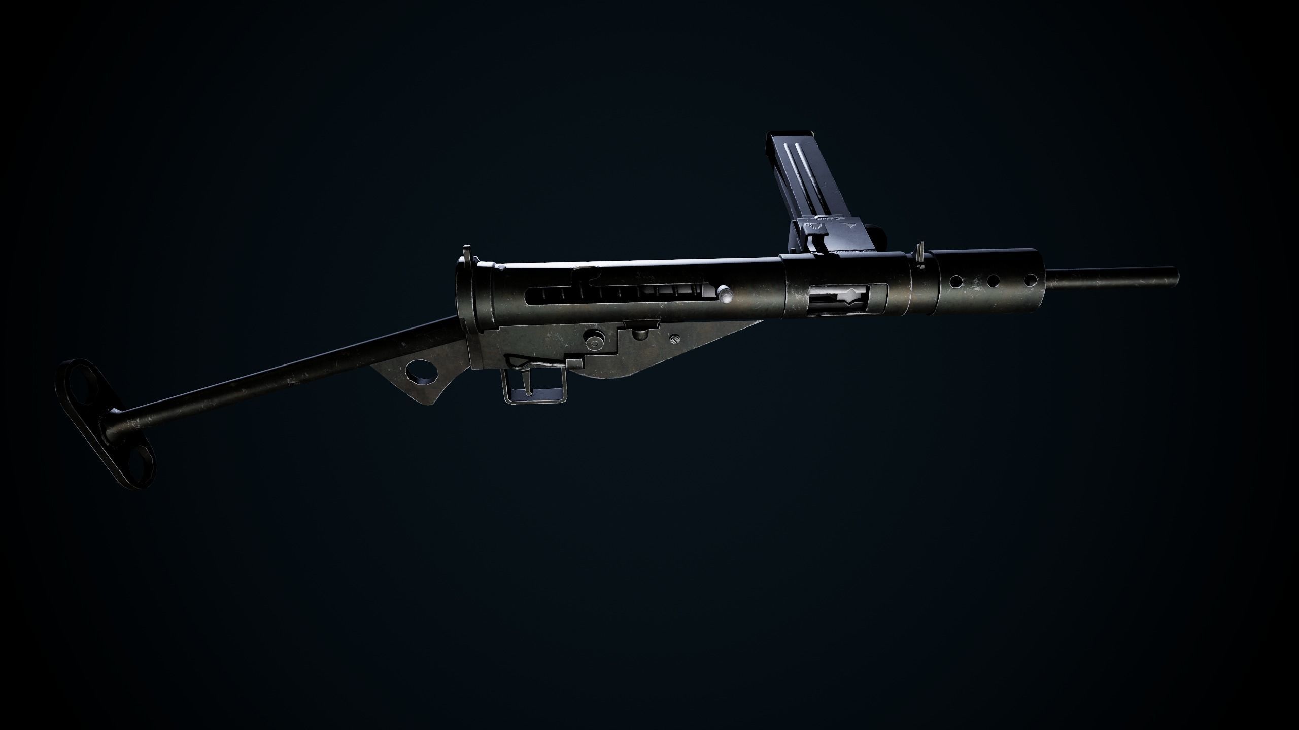 3D model STEN Mk II - WW2 British Submachine Gun PBR Low-poly 3D model ...