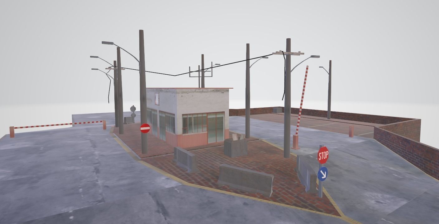 3D model Border crossing VR / AR / low-poly | CGTrader