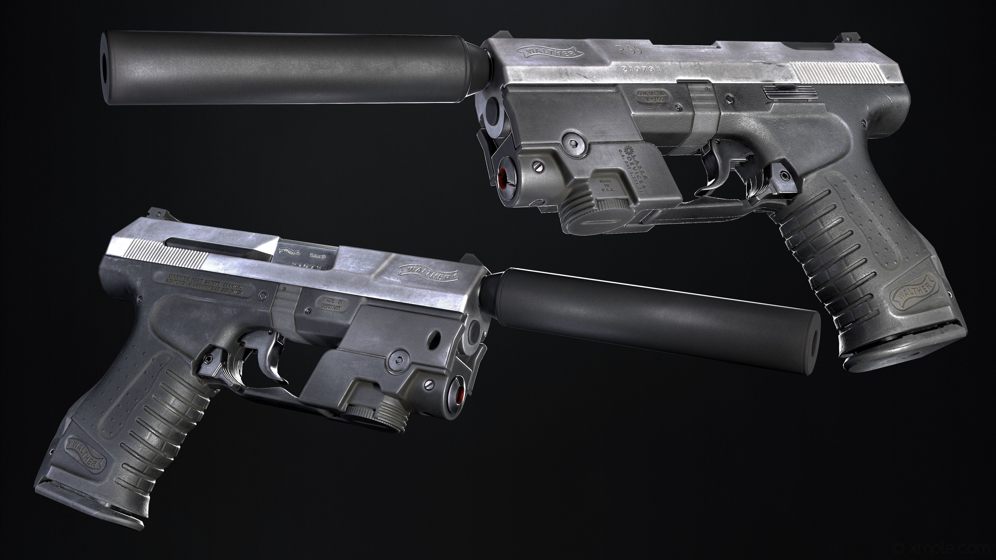 3D model Walther P99 Titanium Coated VR / AR / low-poly | CGTrader