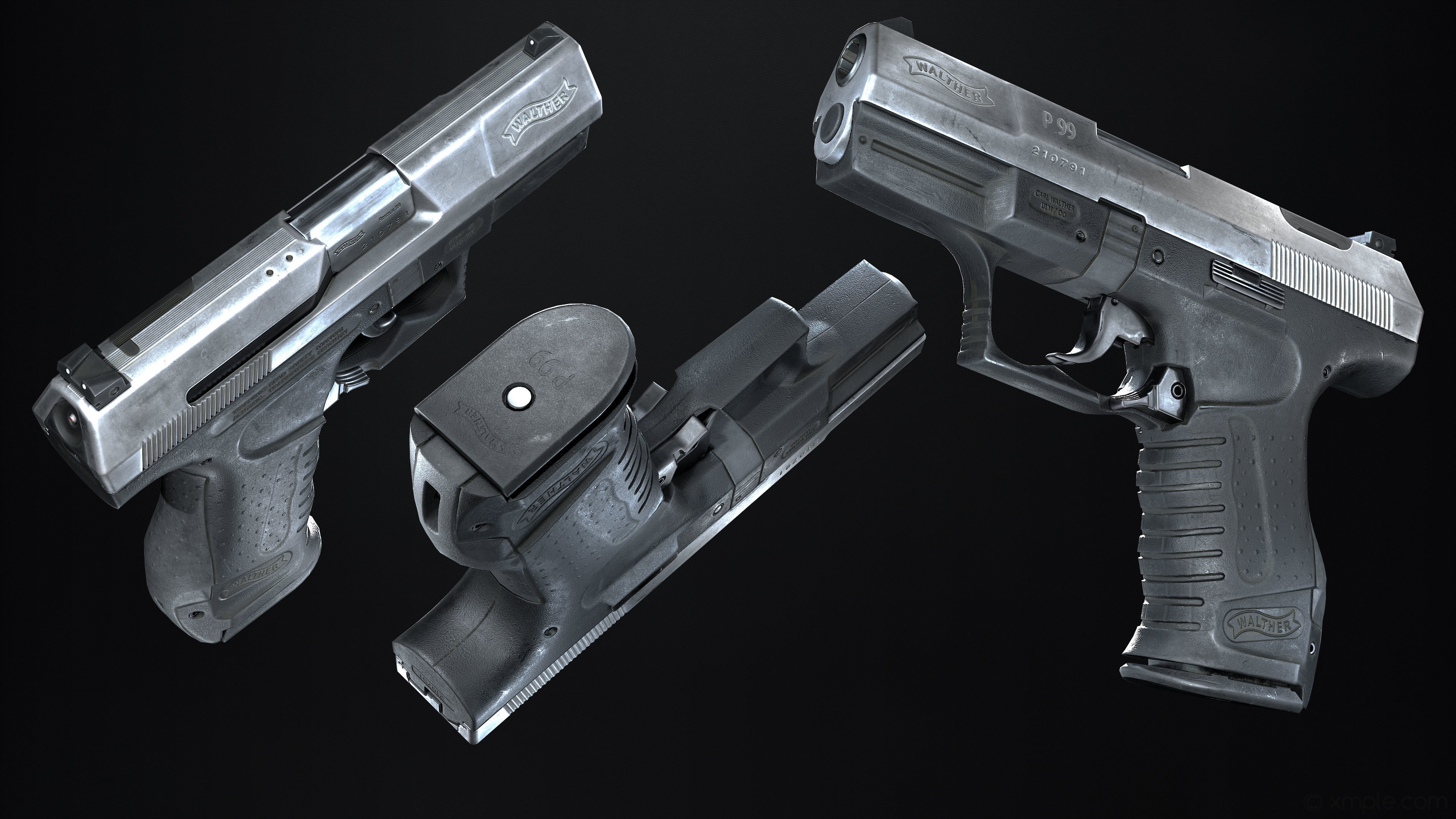 3D model Walther P99 Titanium Coated VR / AR / low-poly | CGTrader