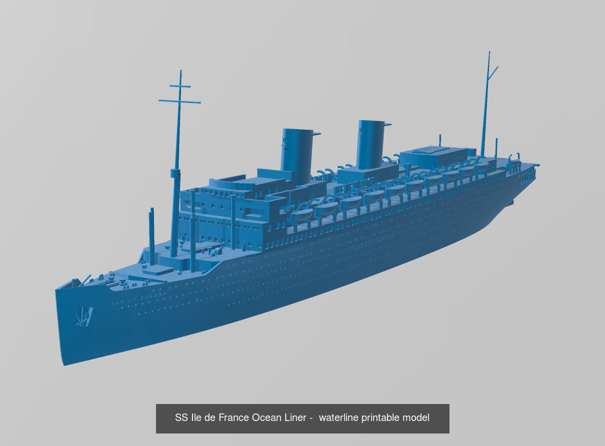 Classic French Ocean Liners printable models pack 3D Model Collection ...